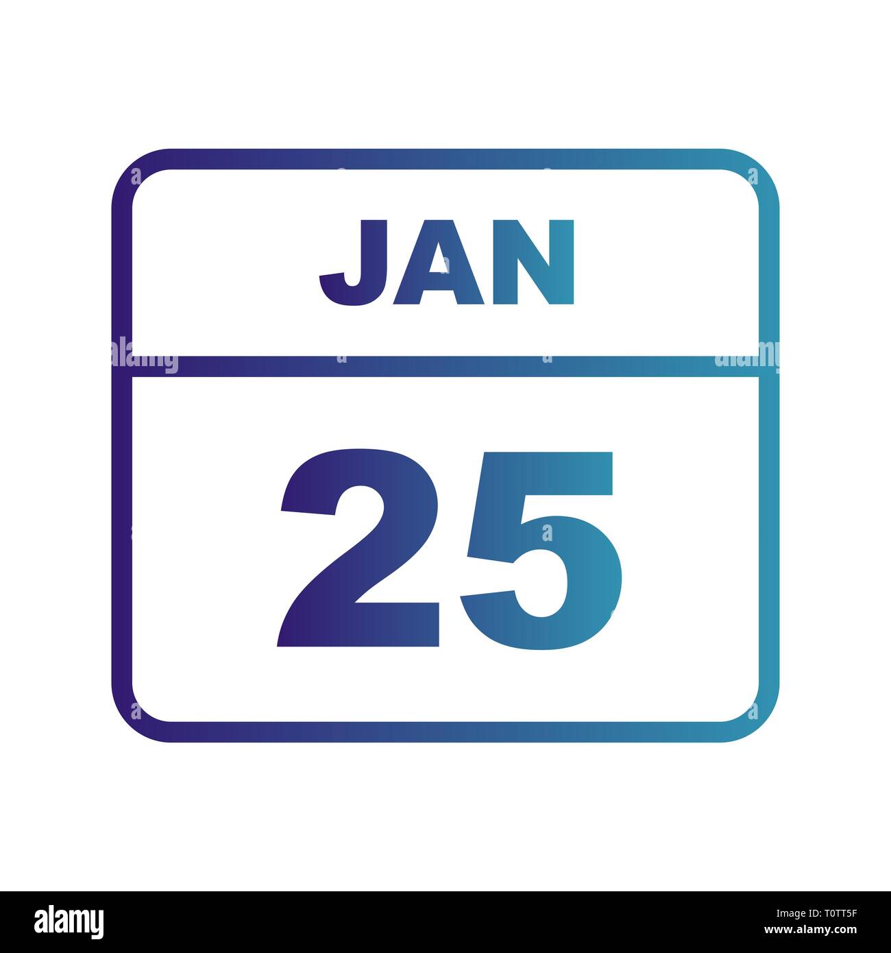 January 25th Date on a Single Day Calendar Stock Photo - Alamy