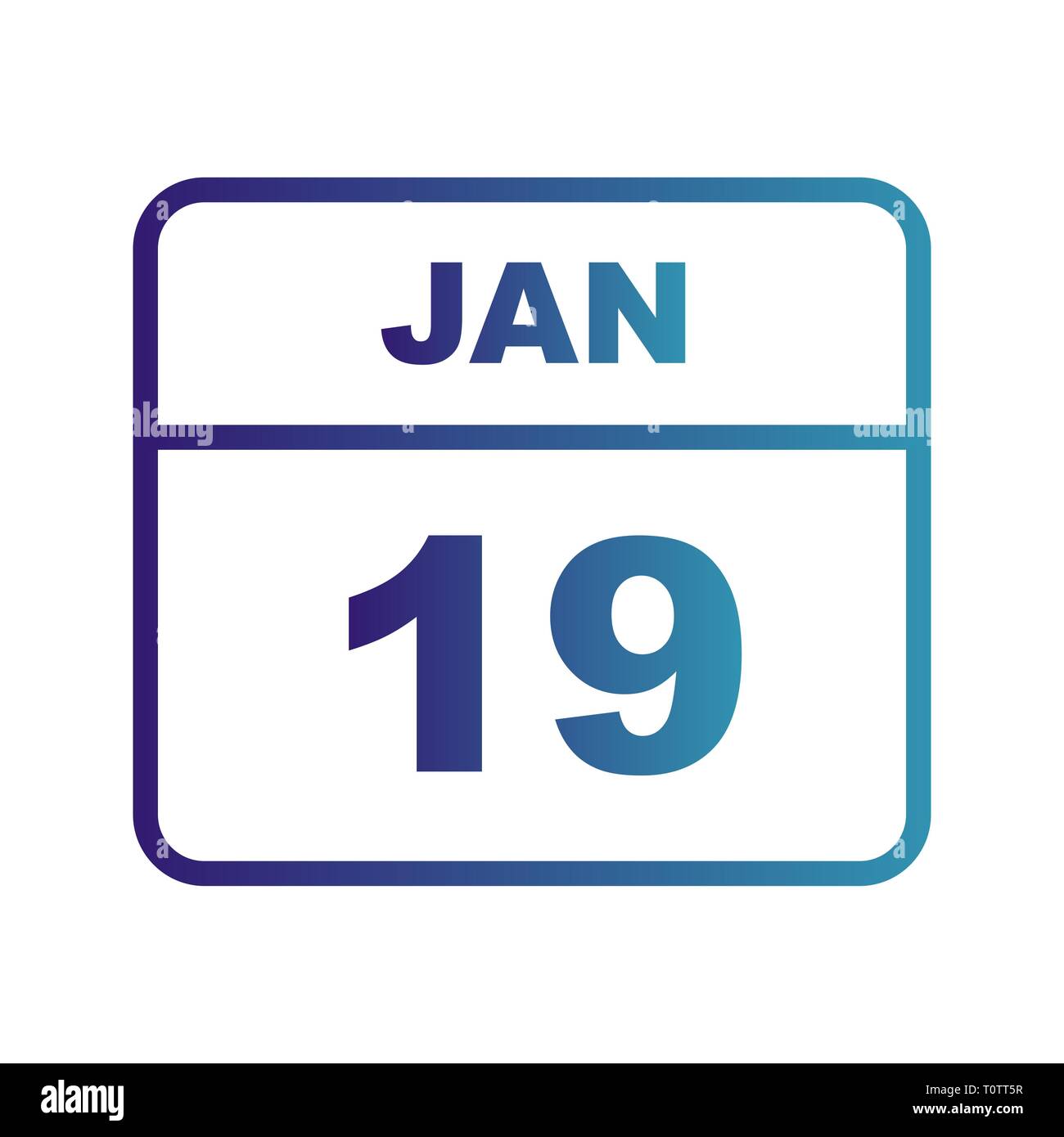 January 19th Date on a Single Day Calendar Stock Photo - Alamy