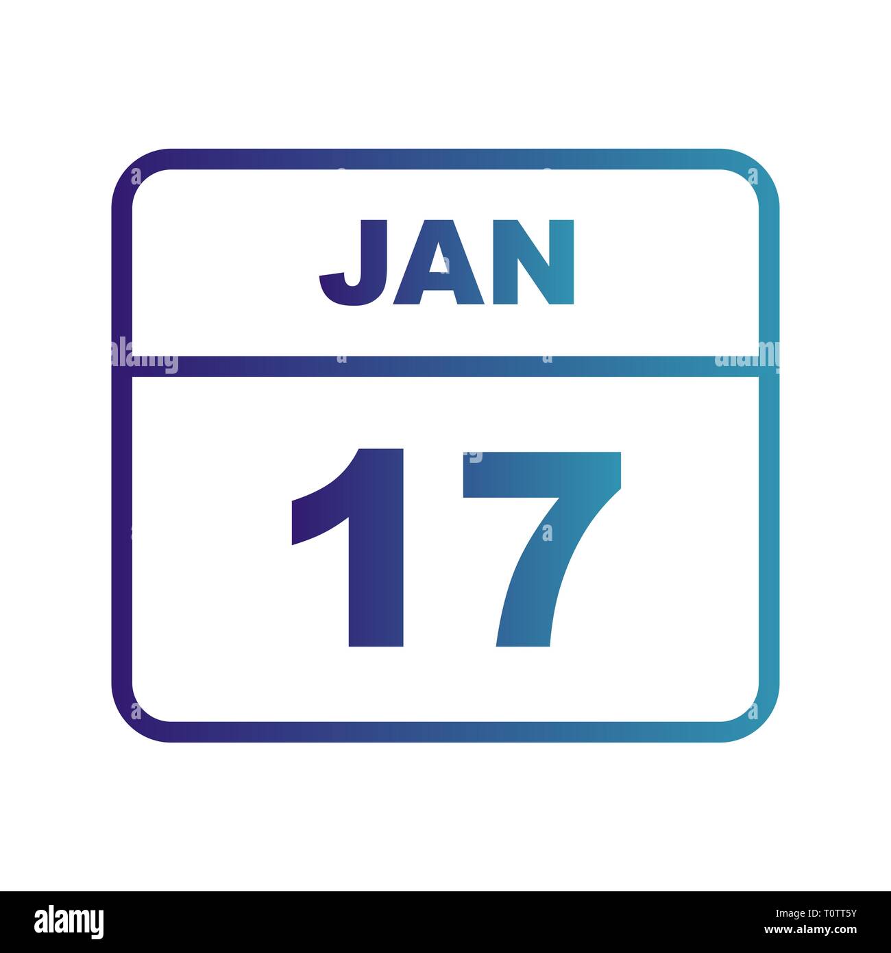 January 17th Date on a Single Day Calendar Stock Photo - Alamy