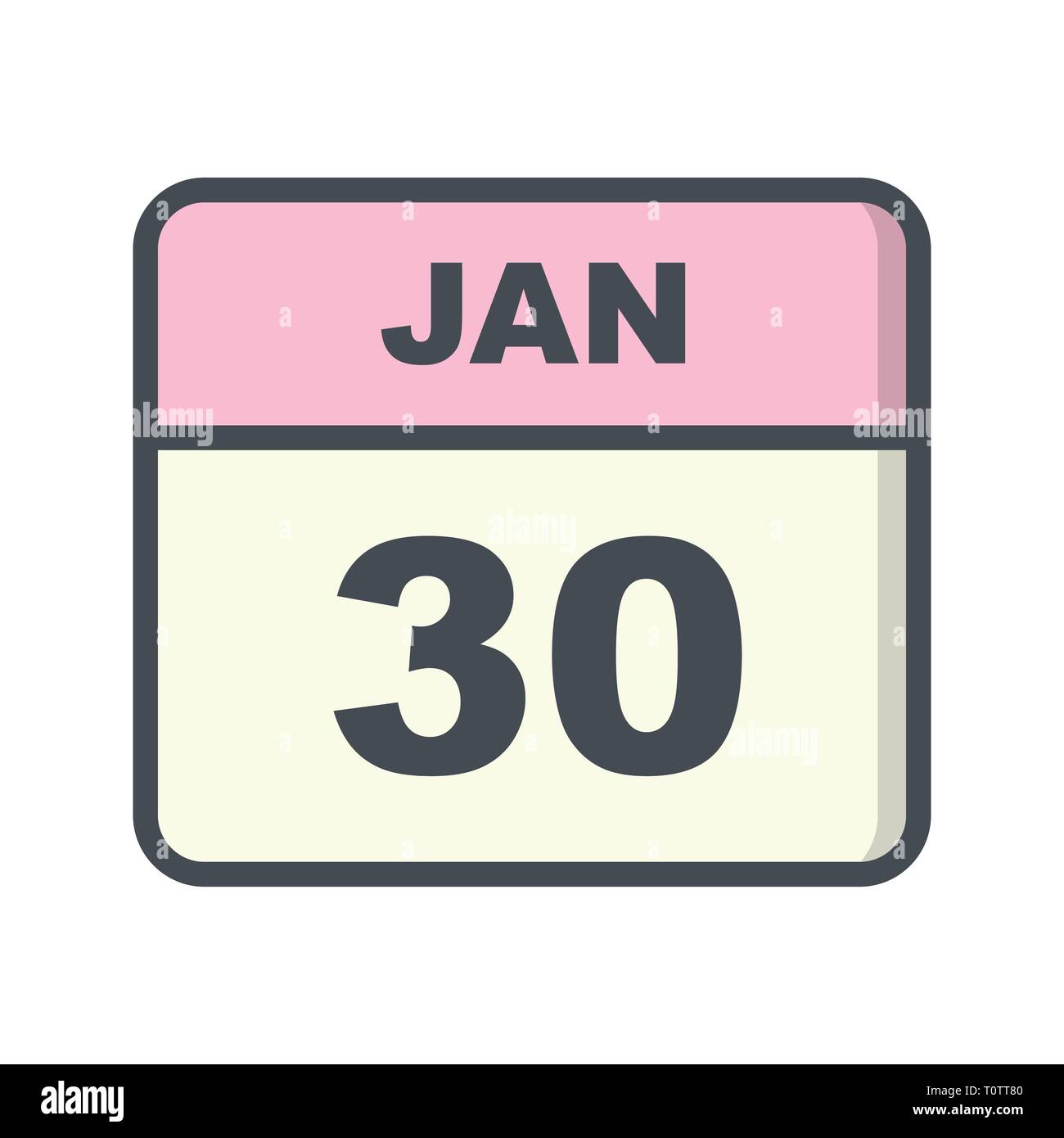 January 30th Date on a Single Day Calendar Stock Photo - Alamy