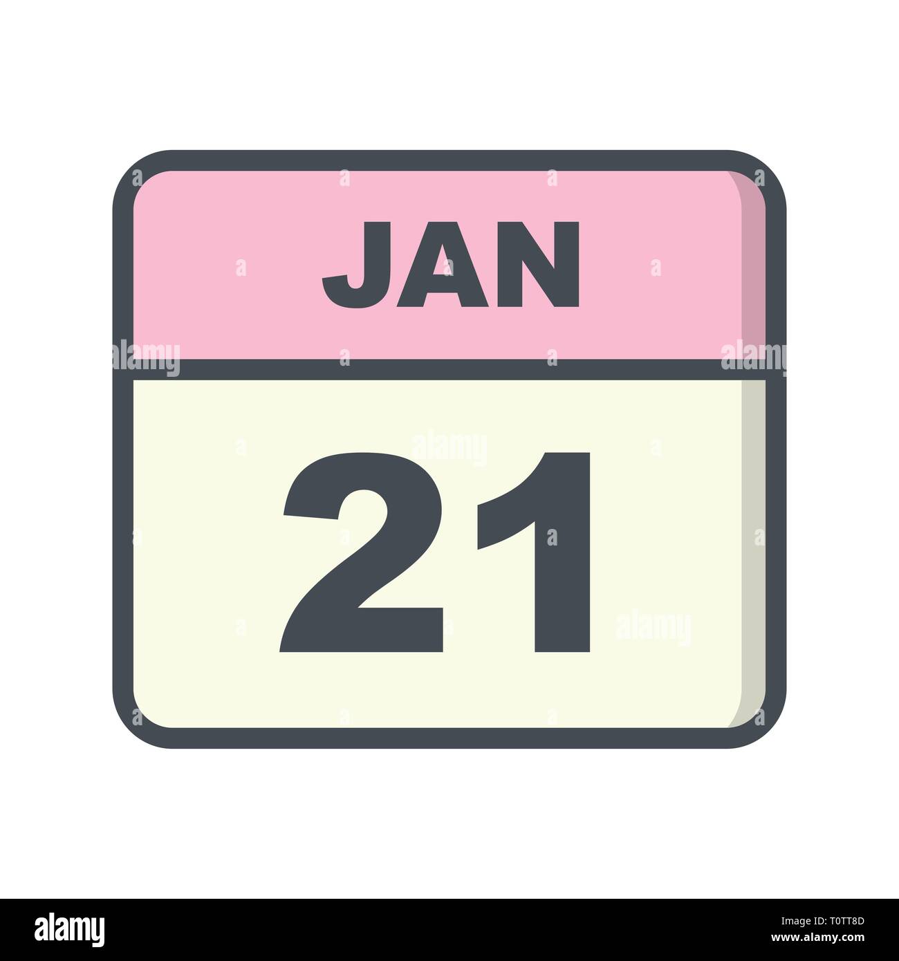 January 21st Date on a Single Day Calendar Stock Photo - Alamy