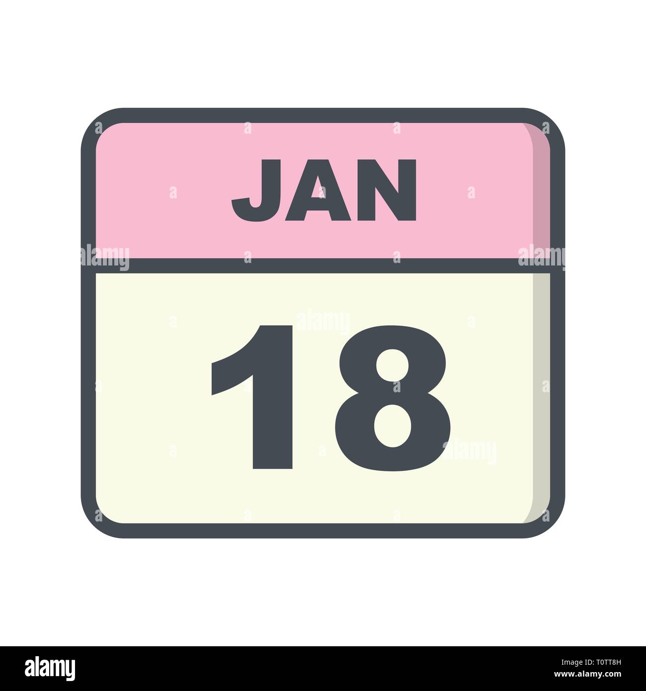 18 january calendar table hi-res stock photography and images - Alamy