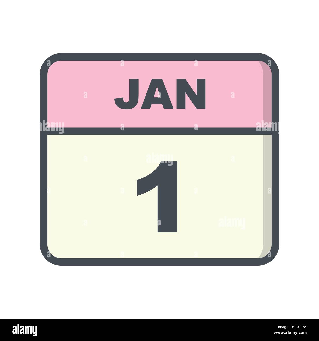 January 1st Date on a Single Day Calendar Stock Photo - Alamy