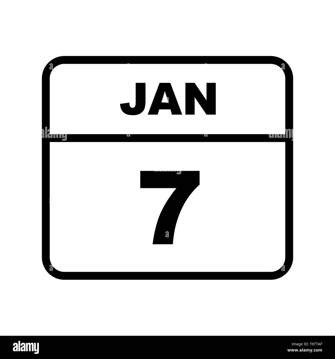 January 7th Date on a Single Day Calendar Stock Photo - Alamy