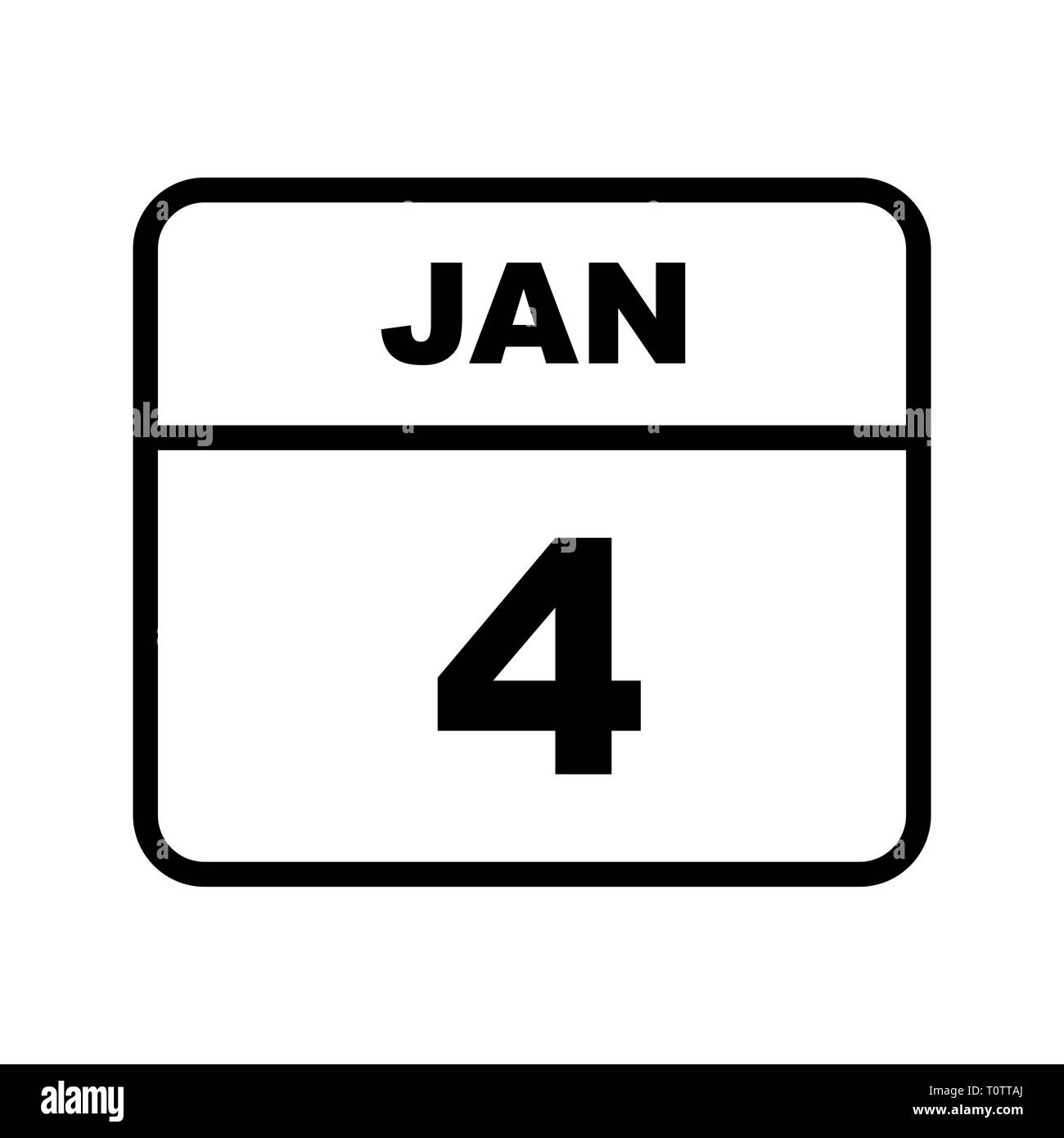 January 4th Date on a Single Day Calendar Stock Photo - Alamy