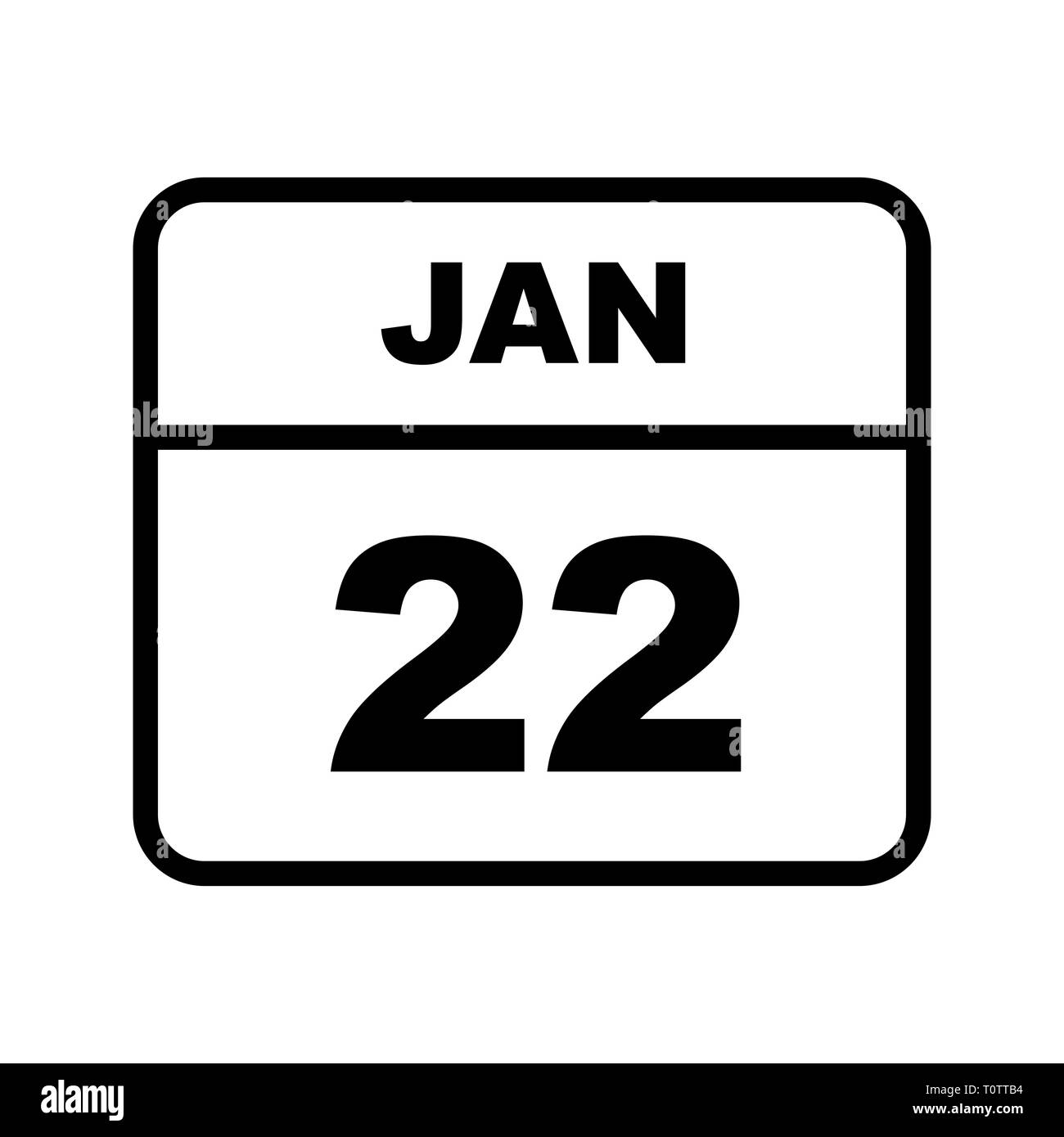 January 22nd Date on a Single Day Calendar Stock Photo - Alamy