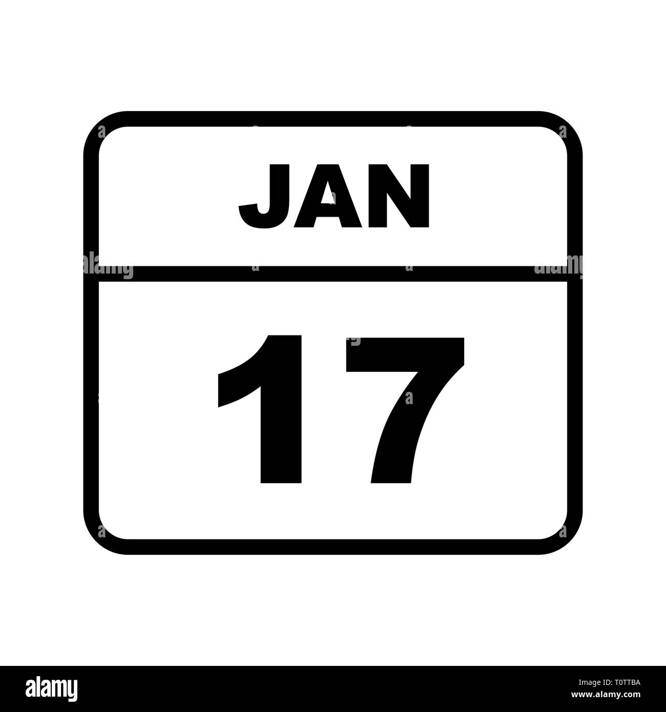 January 17th Date on a Single Day Calendar Stock Photo - Alamy