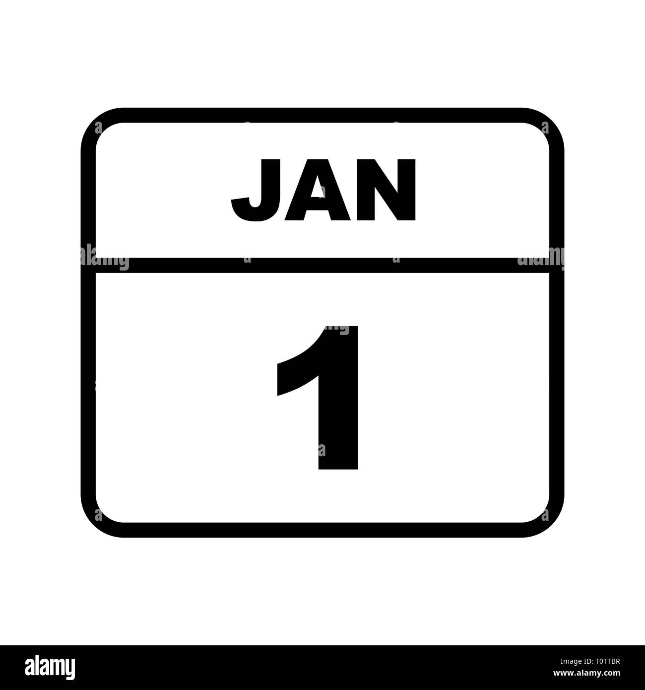 January 1st Date on a Single Day Calendar Stock Photo - Alamy
