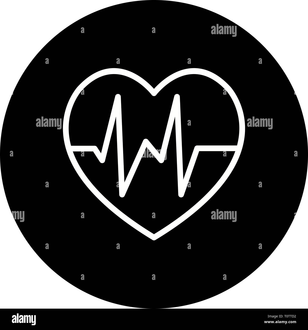 Illustration Heart Beat Icon Stock Photo - Alamy
