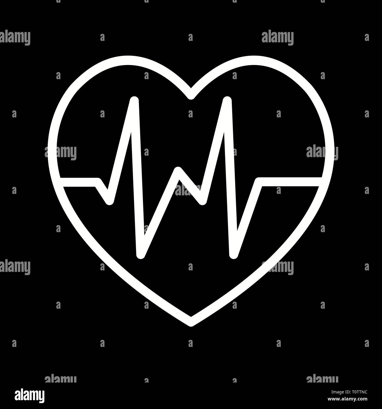 Illustration Heart Beat Icon Stock Photo - Alamy
