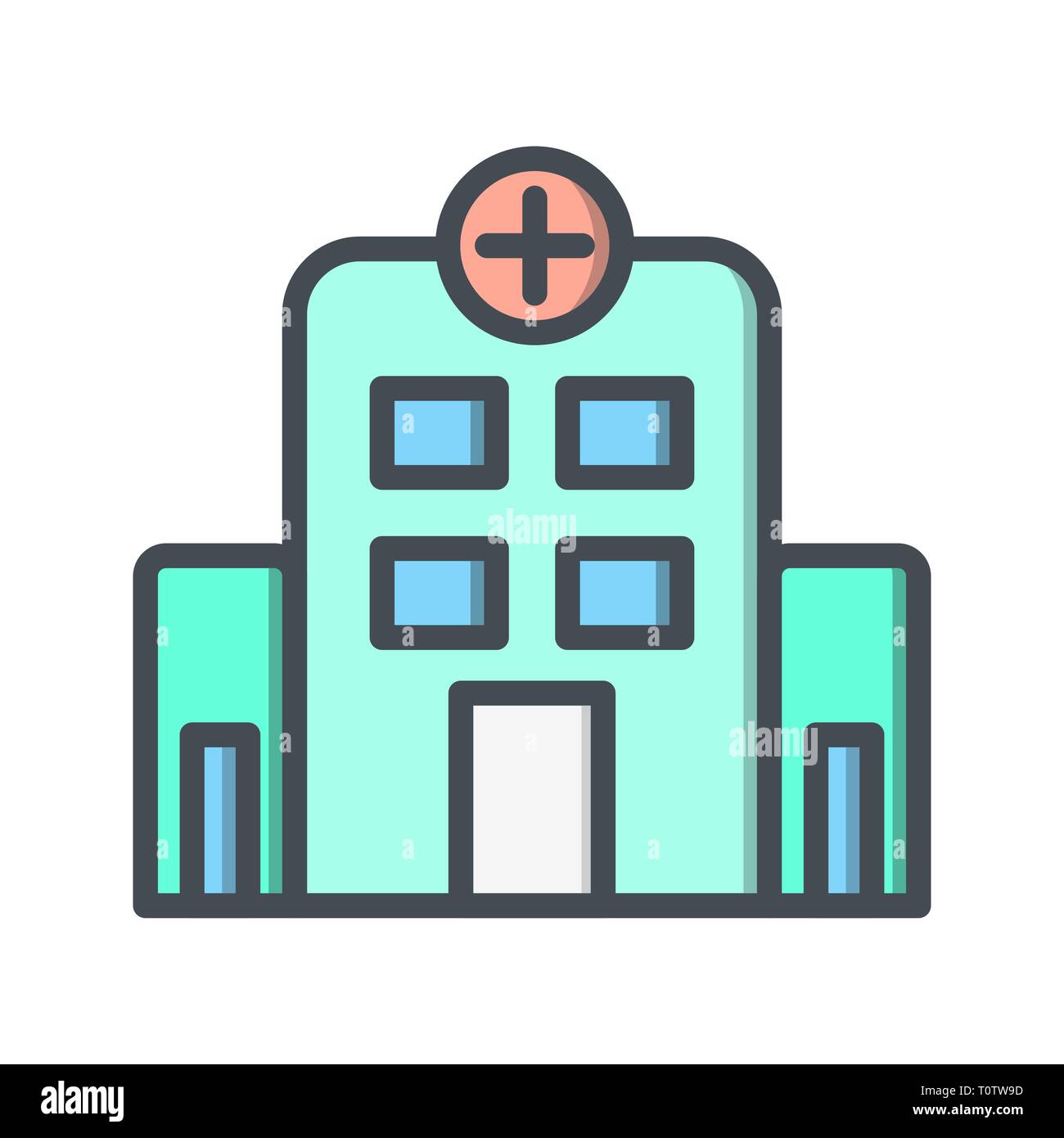 Illustration Hospital Icon Stock Photo - Alamy