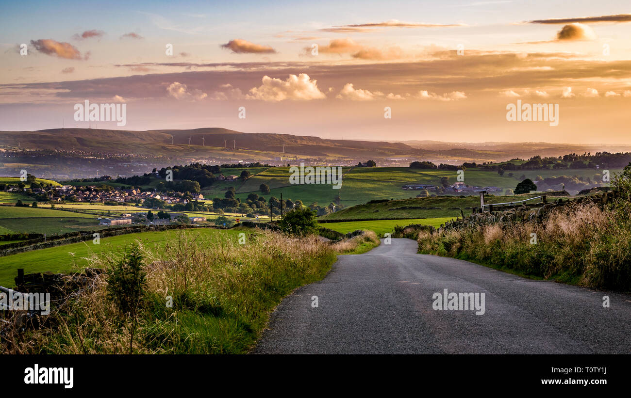 Lancashire countryside road In at South Pennines on summer, Lancashire ...