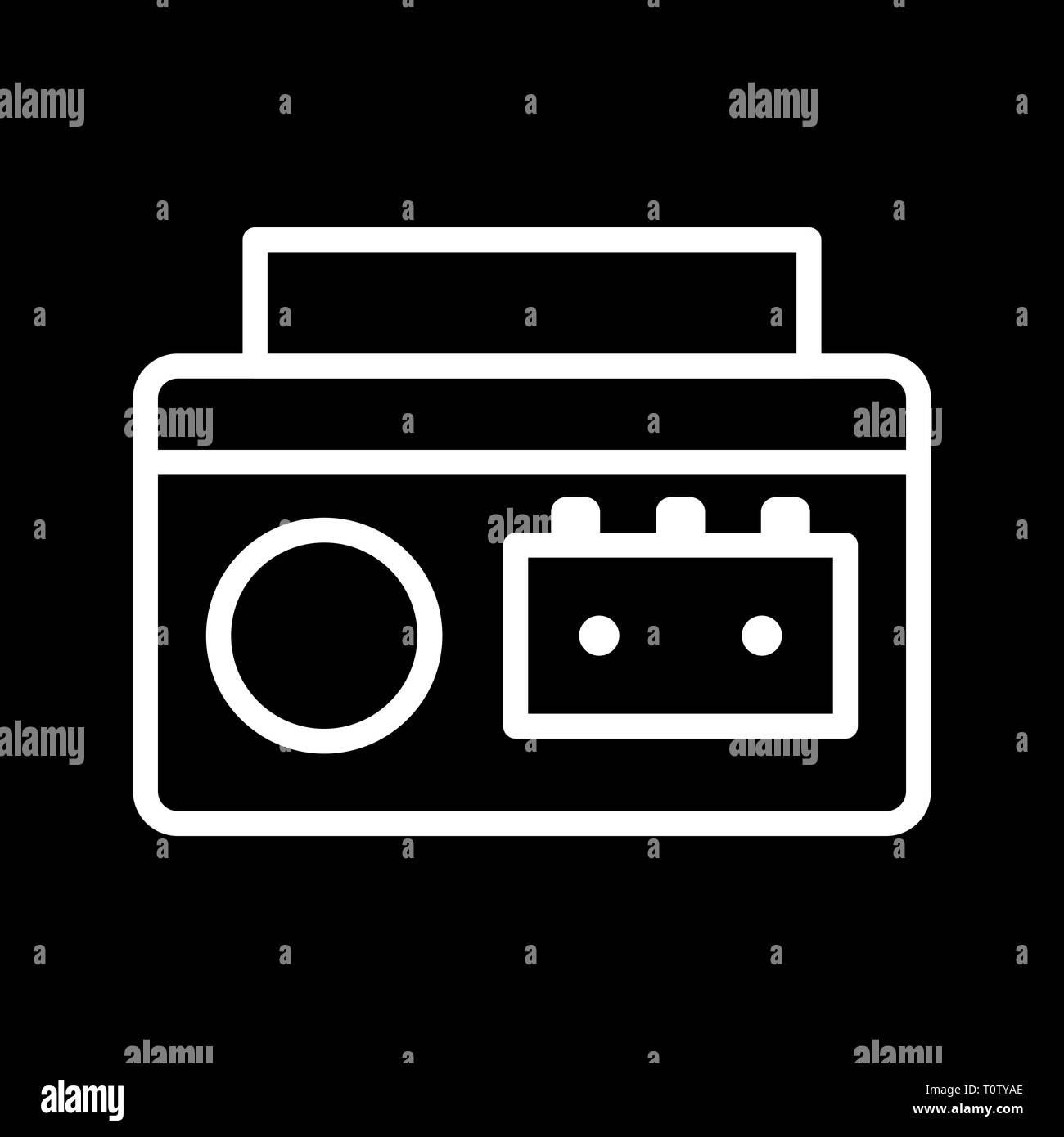 Illustration Cassette Player Icon Stock Photo - Alamy
