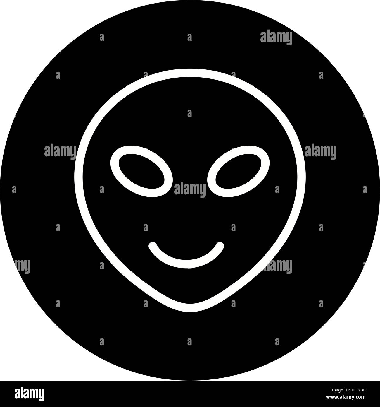 Illustration Alien Emoji Icon Stock Photo - Alamy