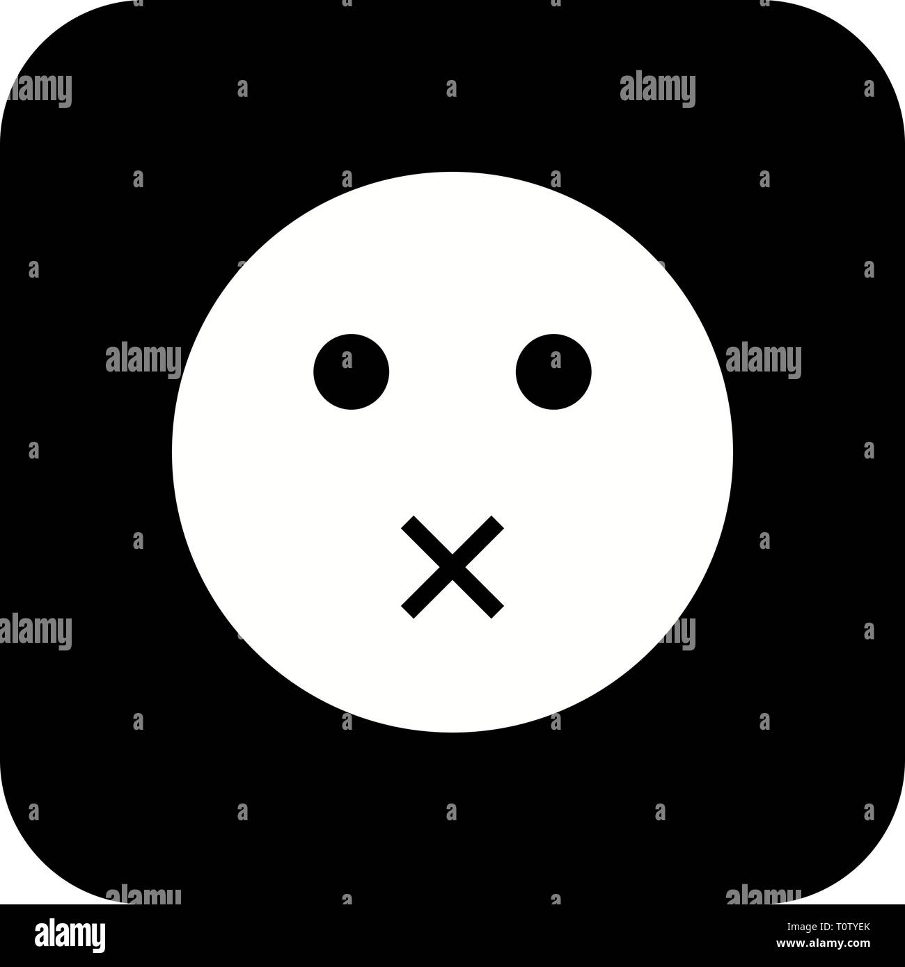 Illustration Mute Emoji Icon Stock Photo - Alamy
