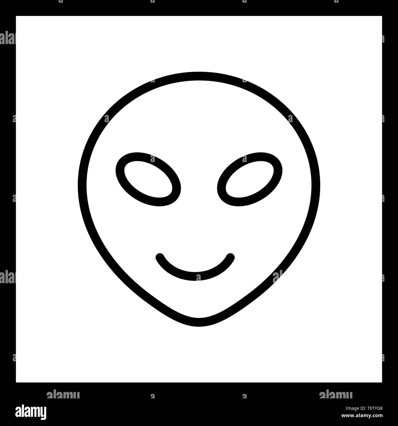 Illustration Alien Emoji Icon Stock Photo - Alamy