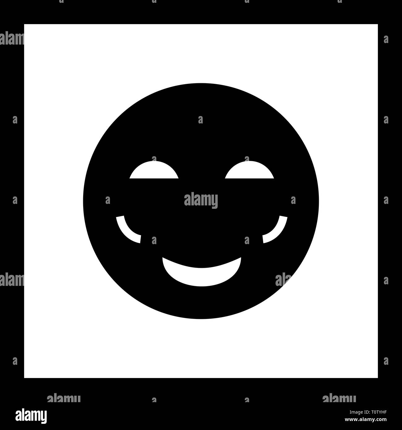 Illustration Blush Emoji Icon Stock Photo - Alamy
