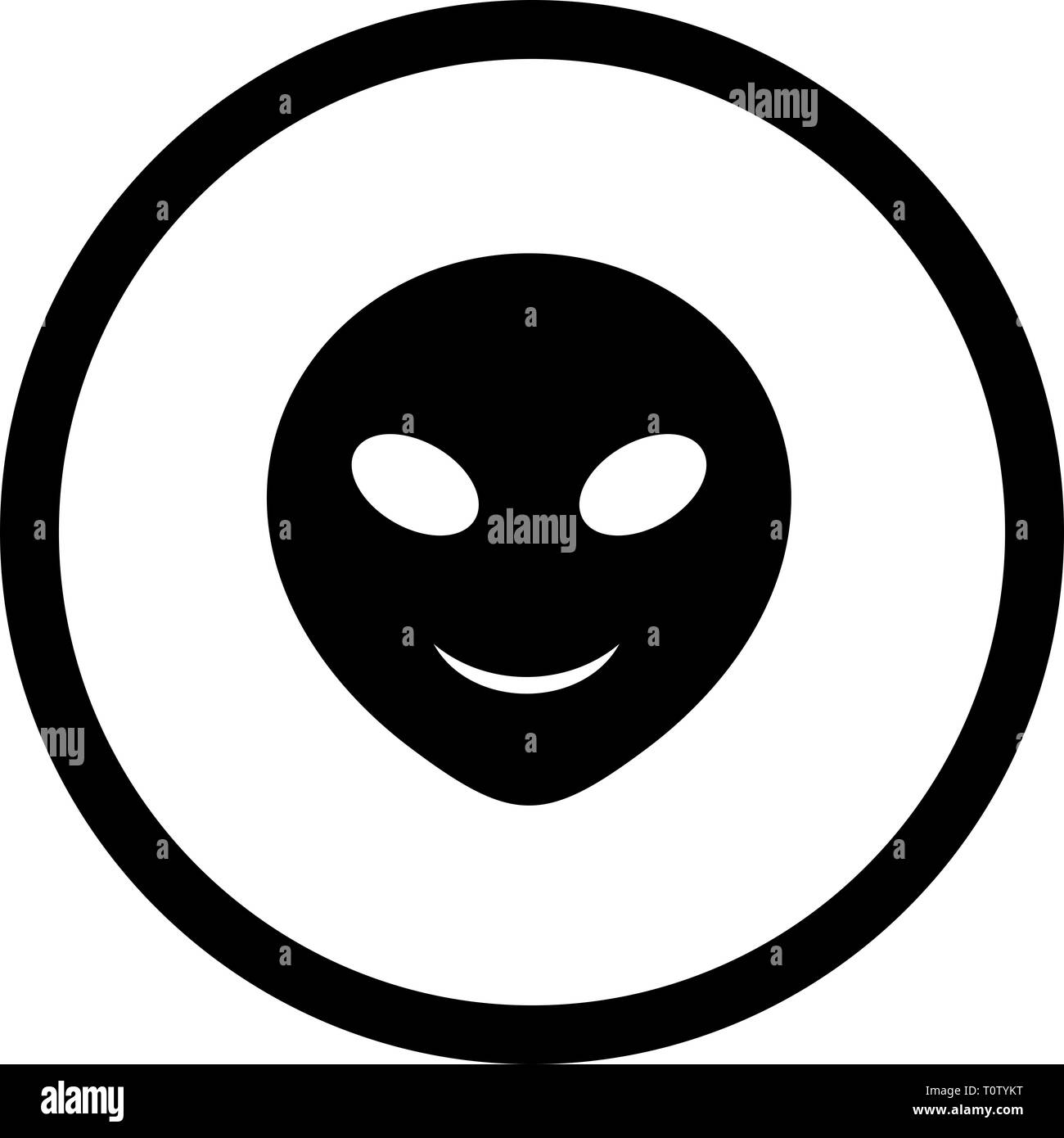 Illustration Alien Emoji Icon Stock Photo - Alamy