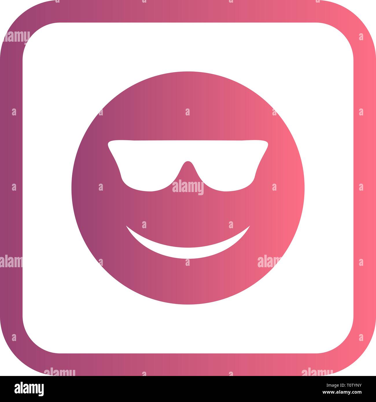 Illustration Cool Emoji Icon Stock Photo - Alamy