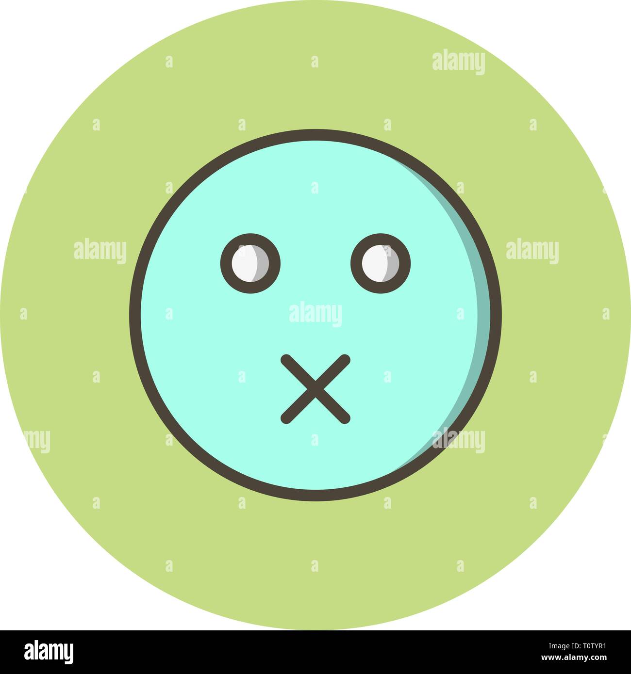 Illustration Mute Emoji Icon Stock Photo - Alamy