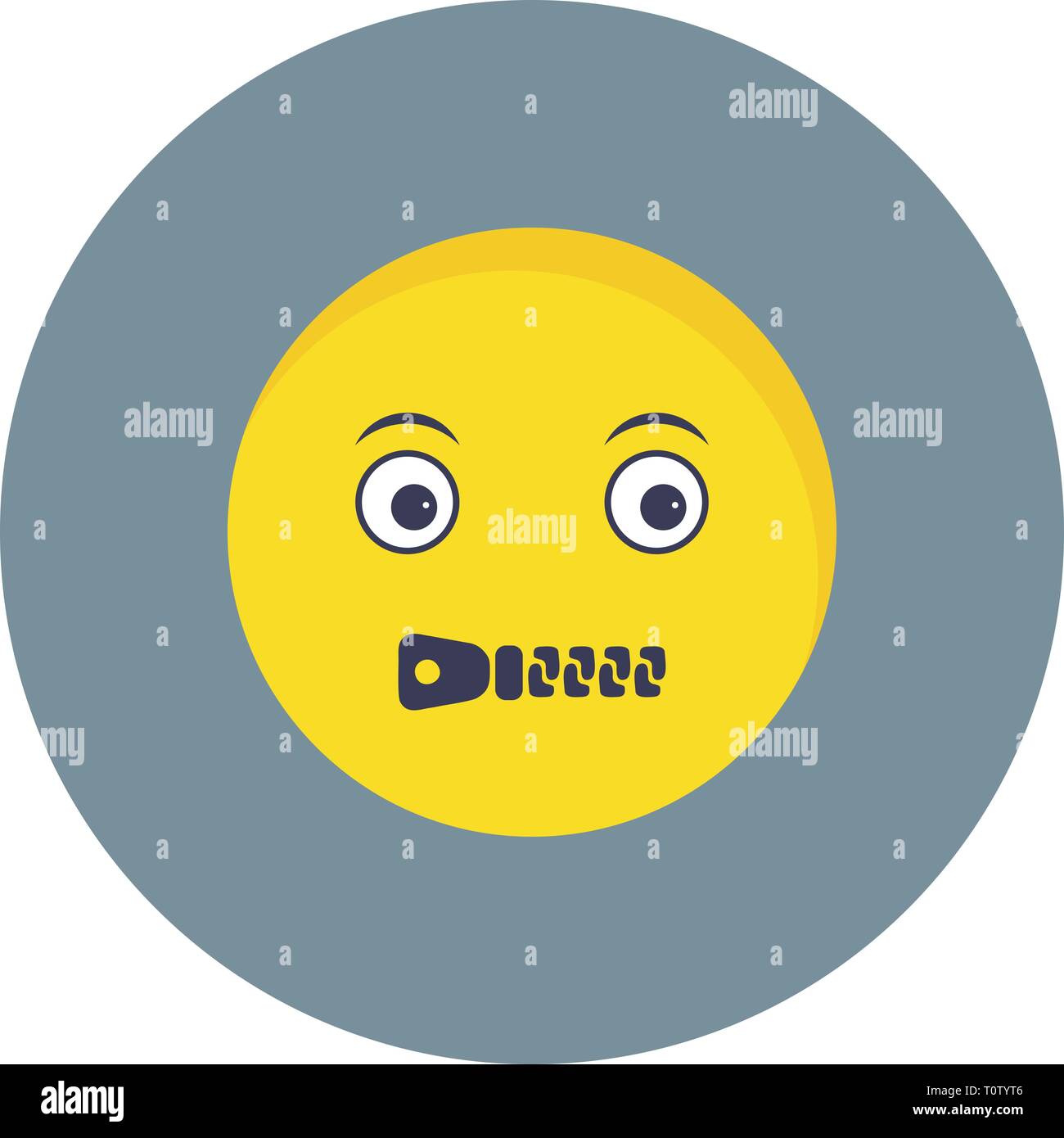 Illustration Mute Emoji Icon Stock Photo - Alamy