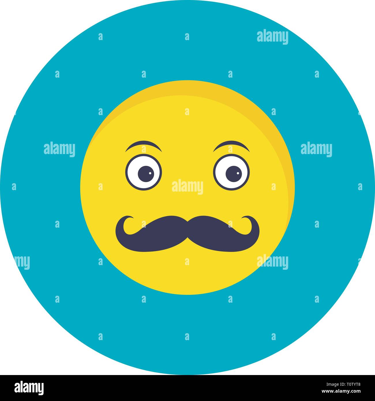 Illustration Moustache Emoji Icon Stock Photo - Alamy