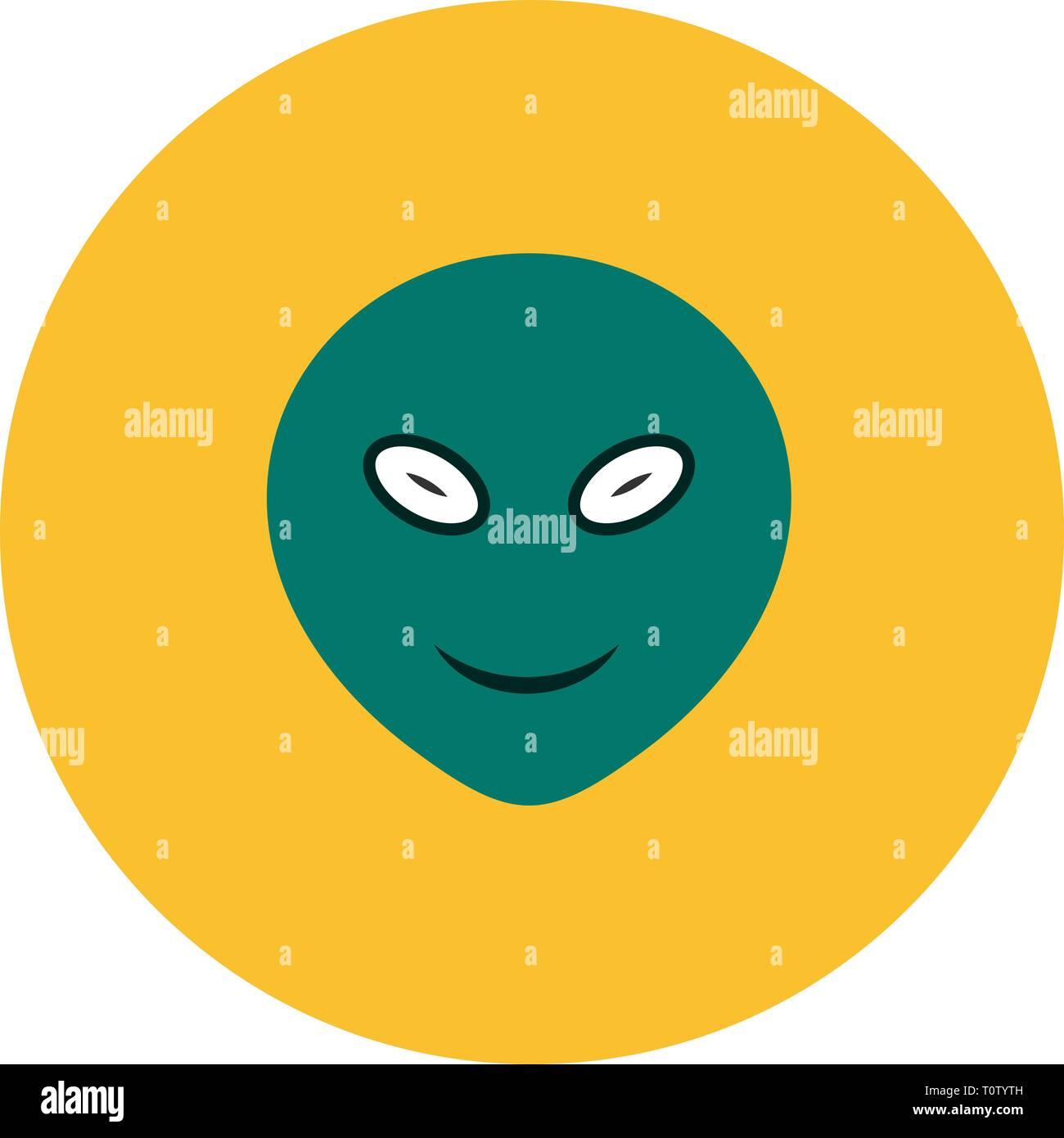 Illustration Alien Emoji Icon Stock Photo - Alamy