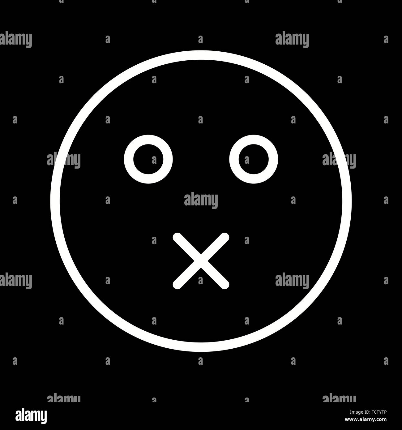 Emoticon mute Black and White Stock Photos & Images - Alamy