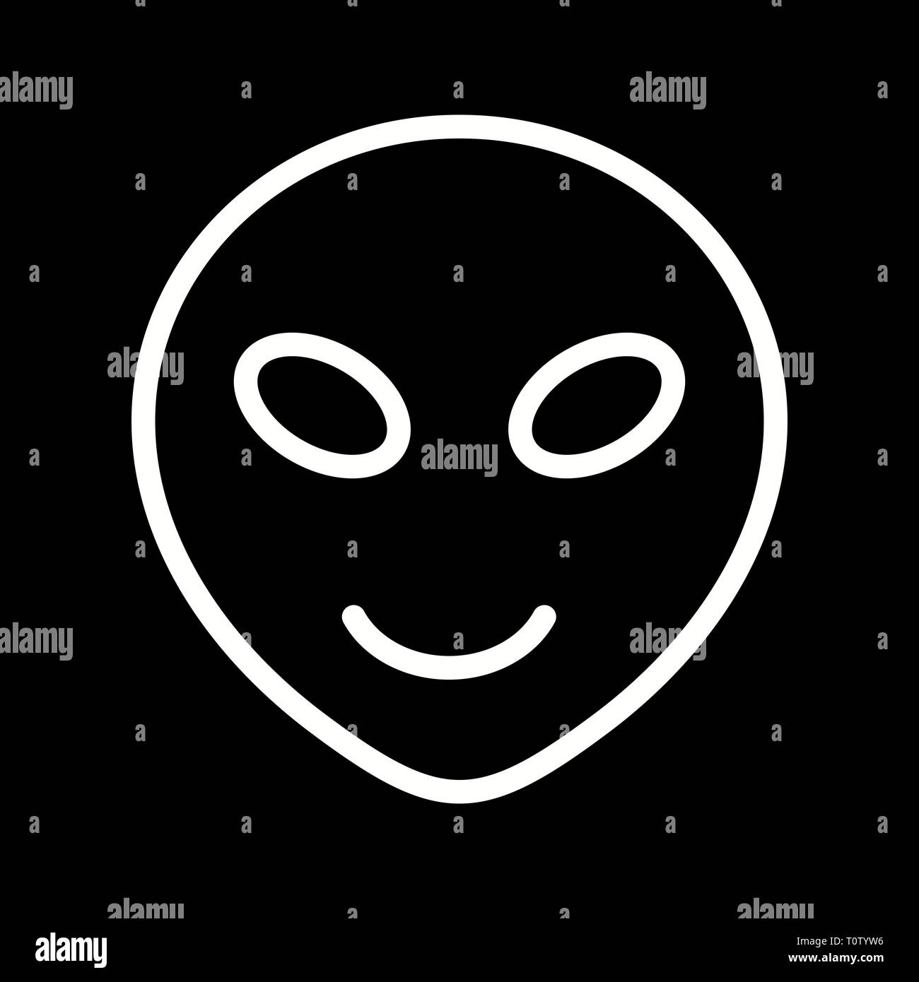 Illustration Alien Emoji Icon Stock Photo - Alamy