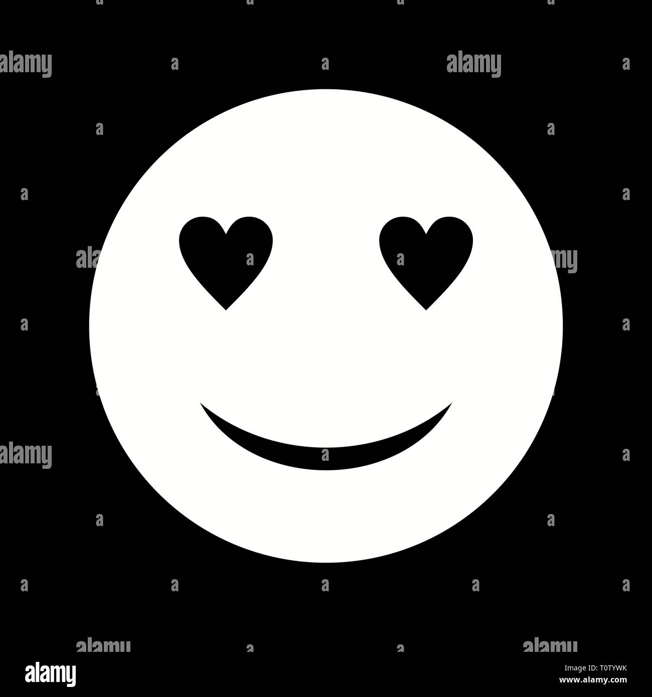 Illustration Love Emoji Icon Stock Photo - Alamy