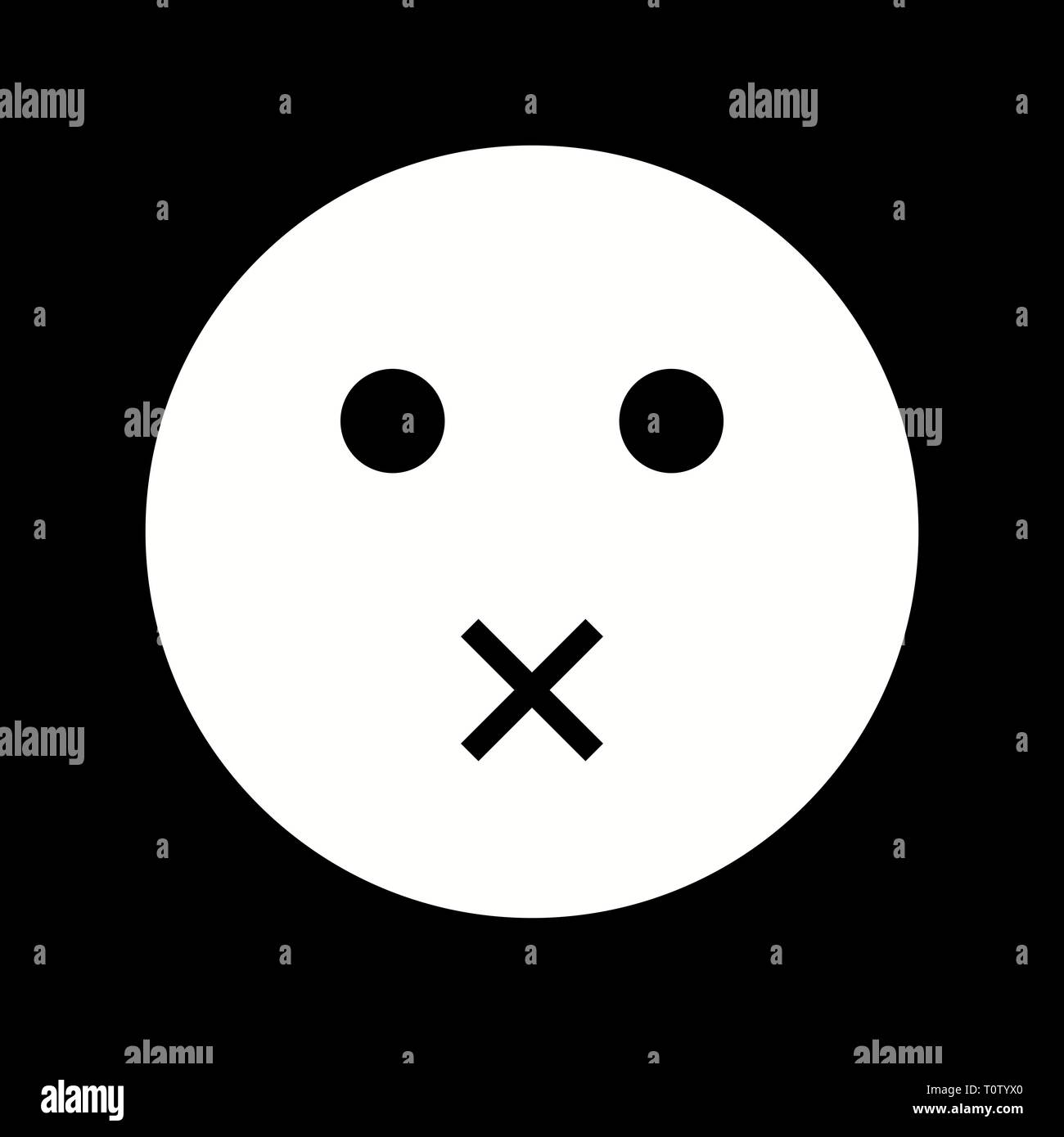 Illustration Mute Emoji Icon Stock Photo - Alamy