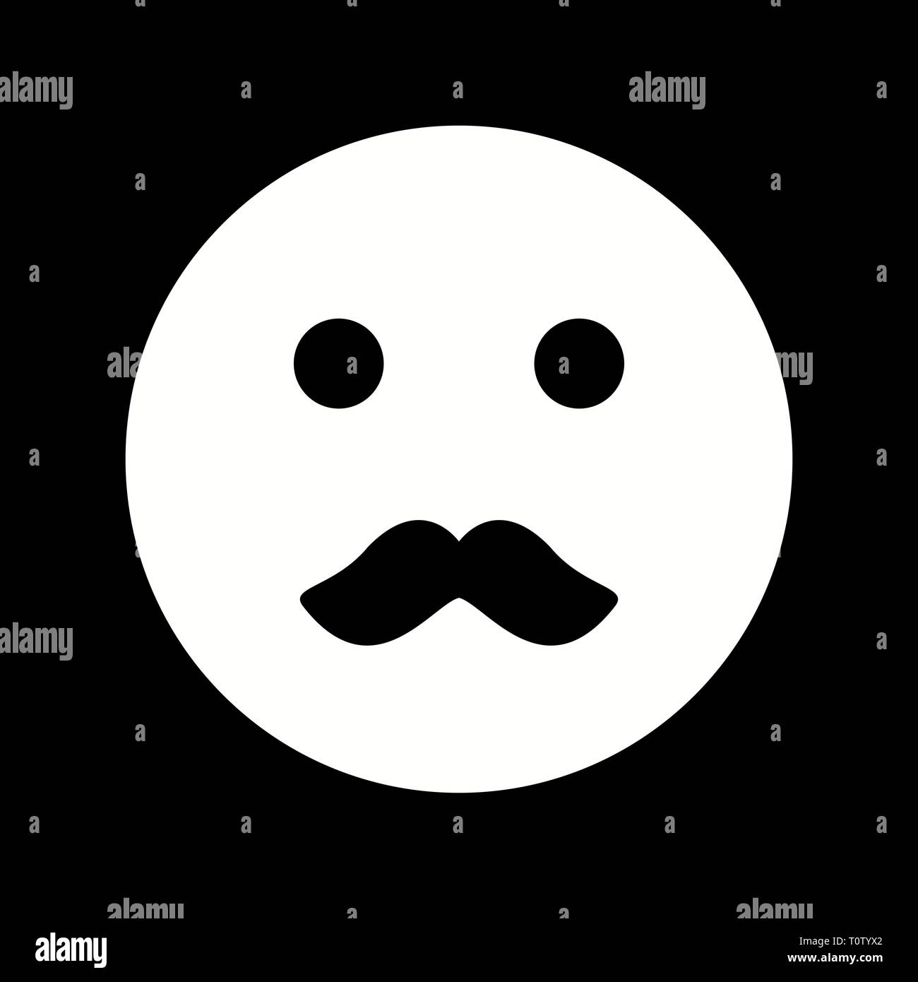 Illustration Moustache Emoji Icon Stock Photo - Alamy