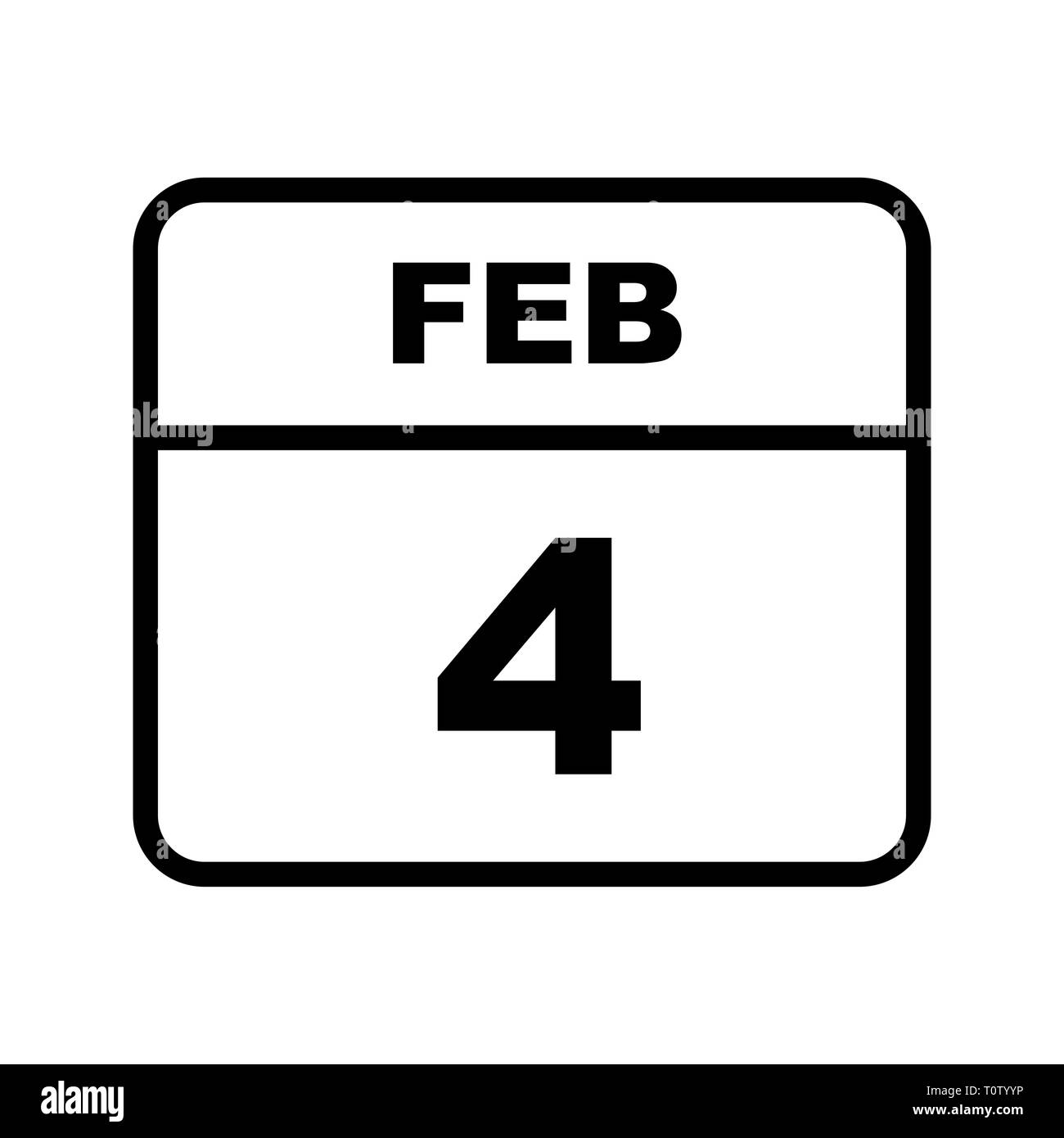February 4th Date on a Single Day Calendar Stock Photo - Alamy