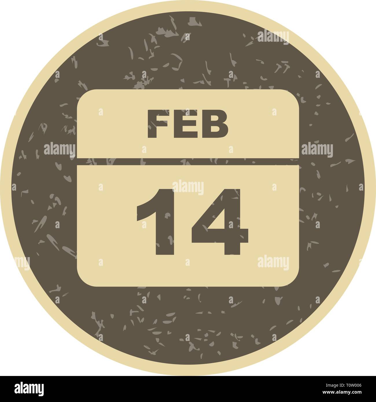 February 14th Date on a Single Day Calendar Stock Photo - Alamy
