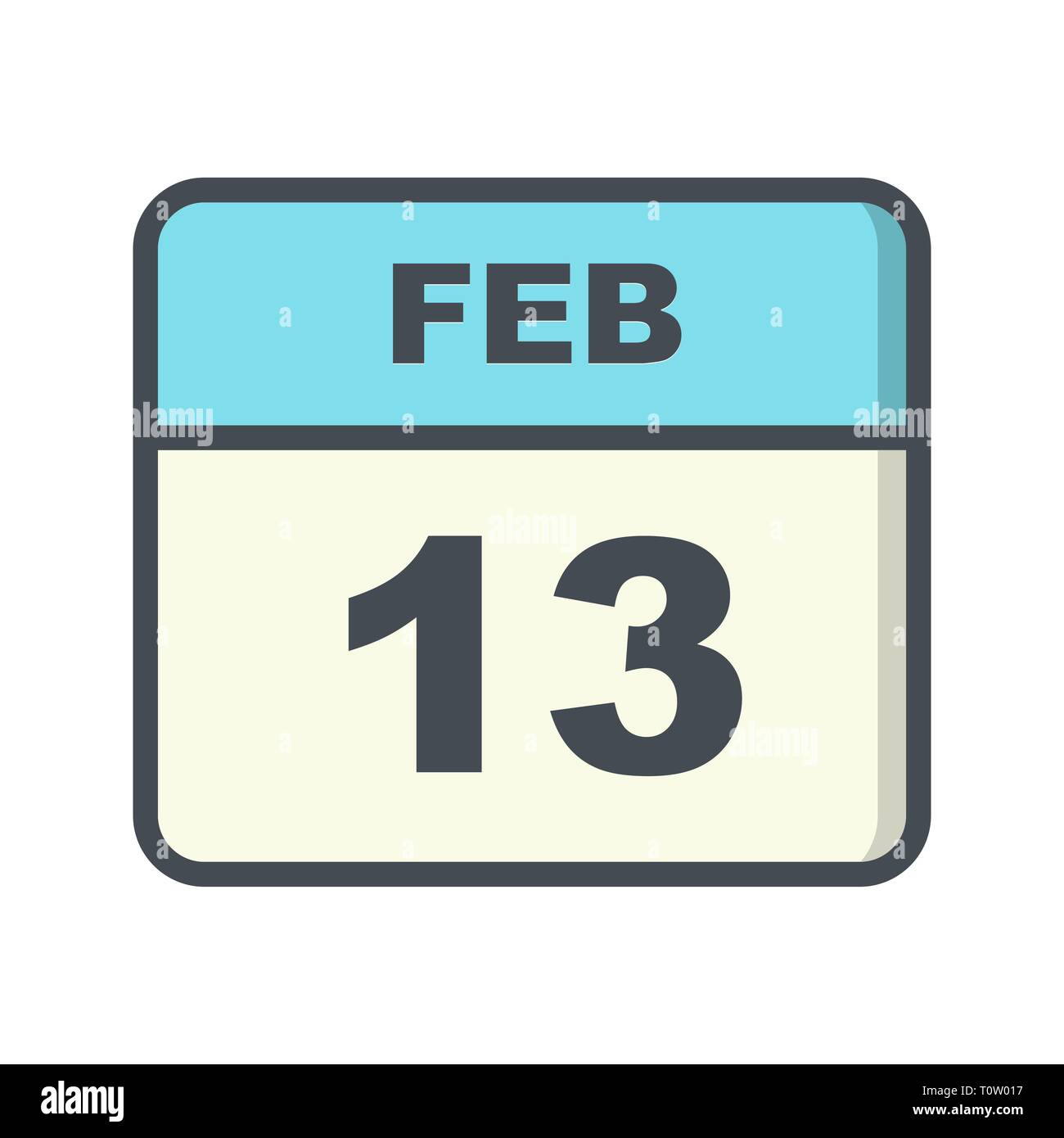 February 13th Date on a Single Day Calendar Stock Photo - Alamy