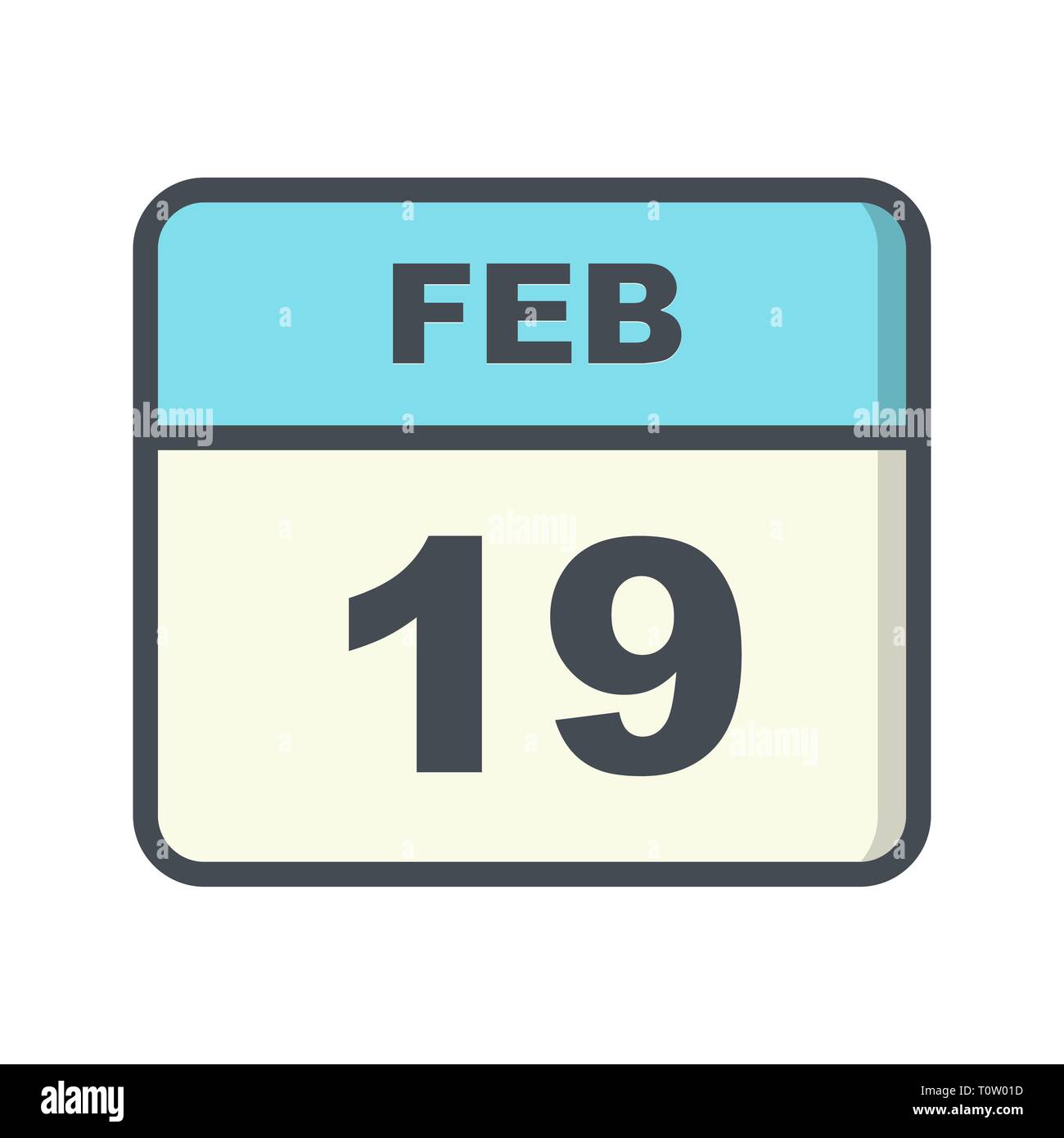 February 19th Date on a Single Day Calendar Stock Photo - Alamy