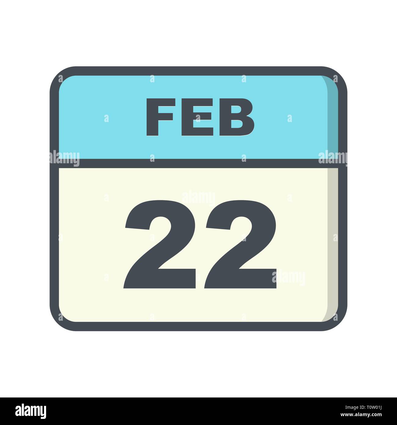 February 22nd Date on a Single Day Calendar Stock Photo - Alamy
