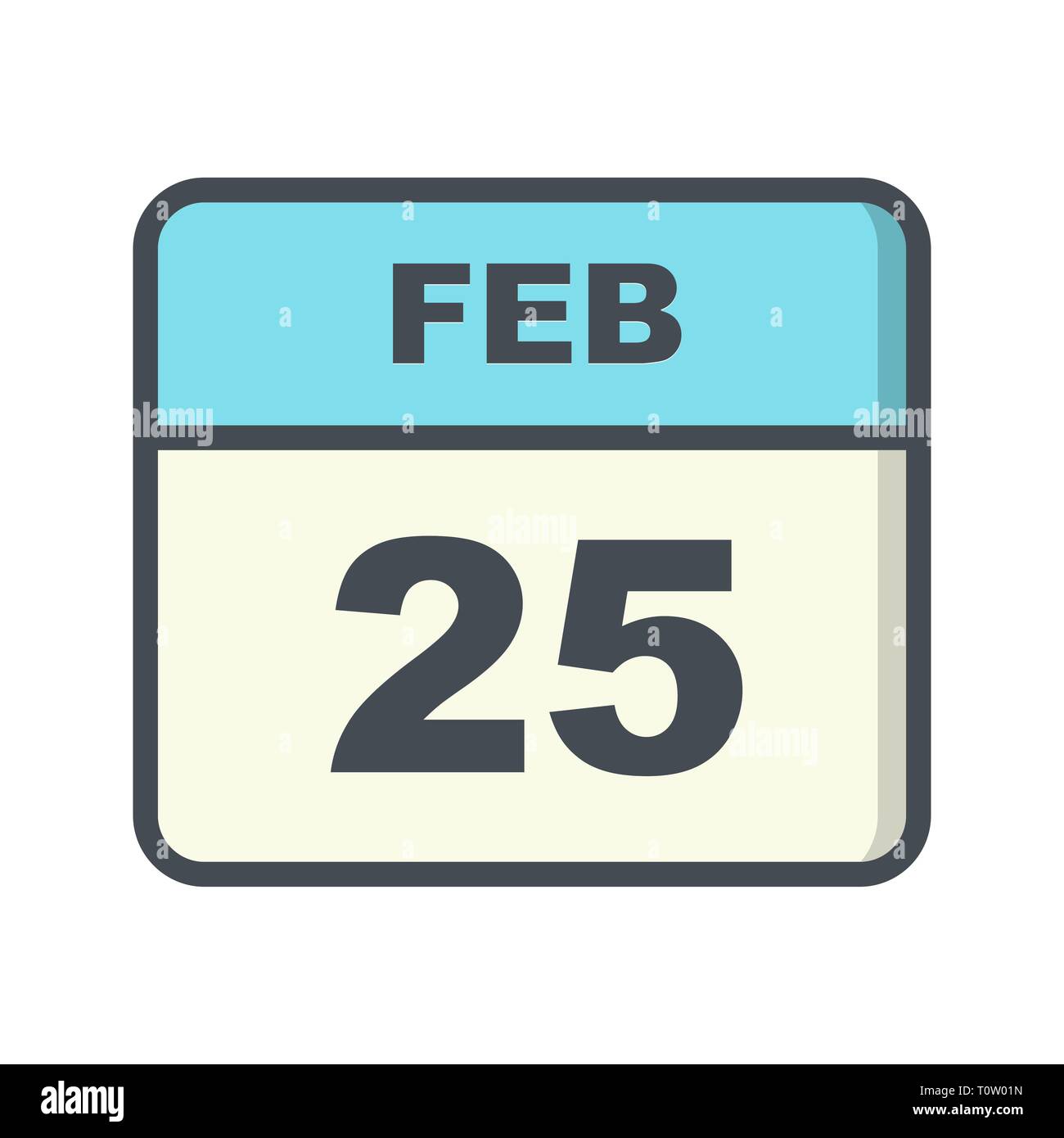 February 25th Date on a Single Day Calendar Stock Photo - Alamy