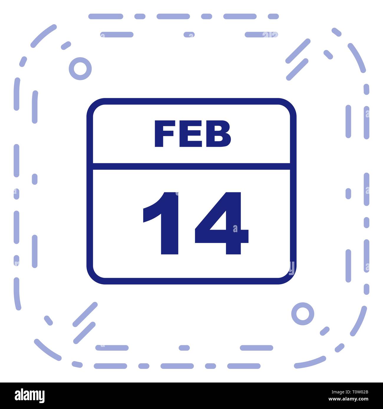 February 14th Date on a Single Day Calendar Stock Photo - Alamy