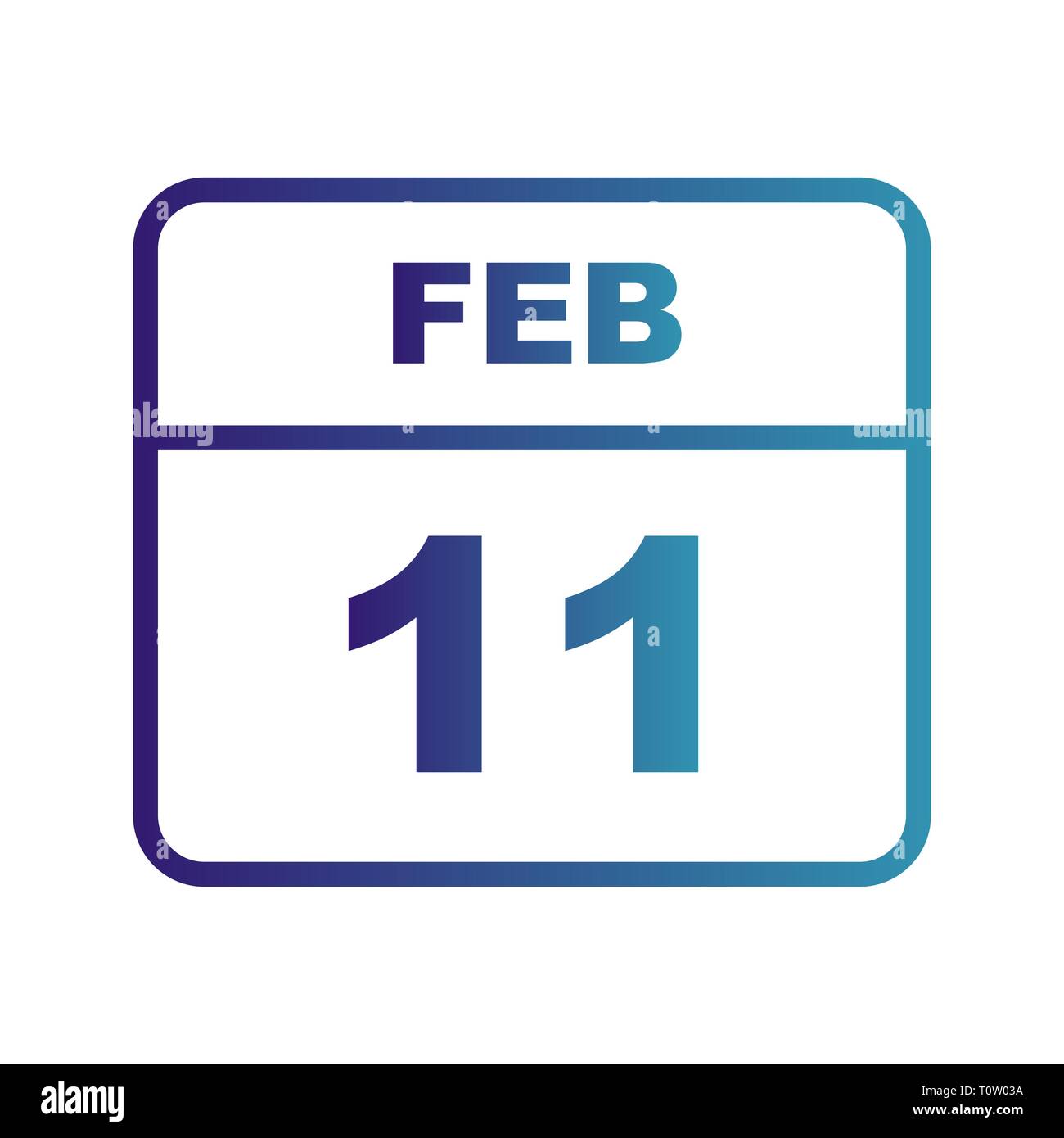 February 11th Date on a Single Day Calendar Stock Photo - Alamy