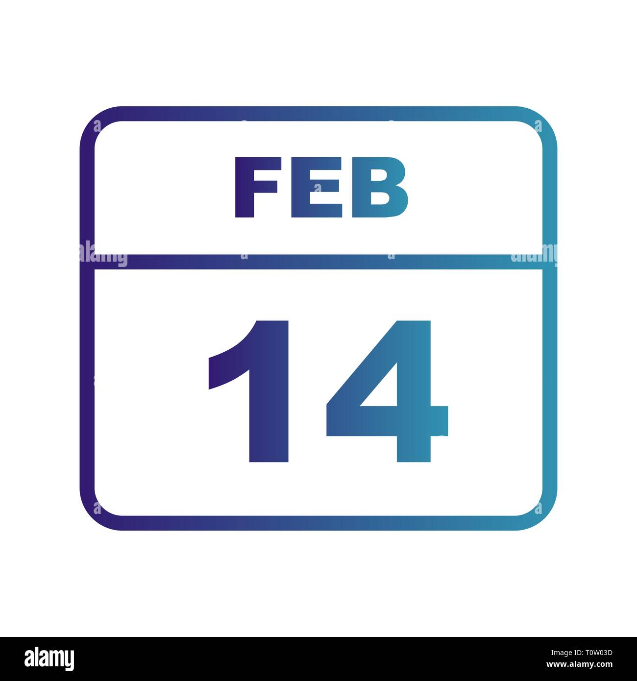 February 14th Date on a Single Day Calendar Stock Photo - Alamy