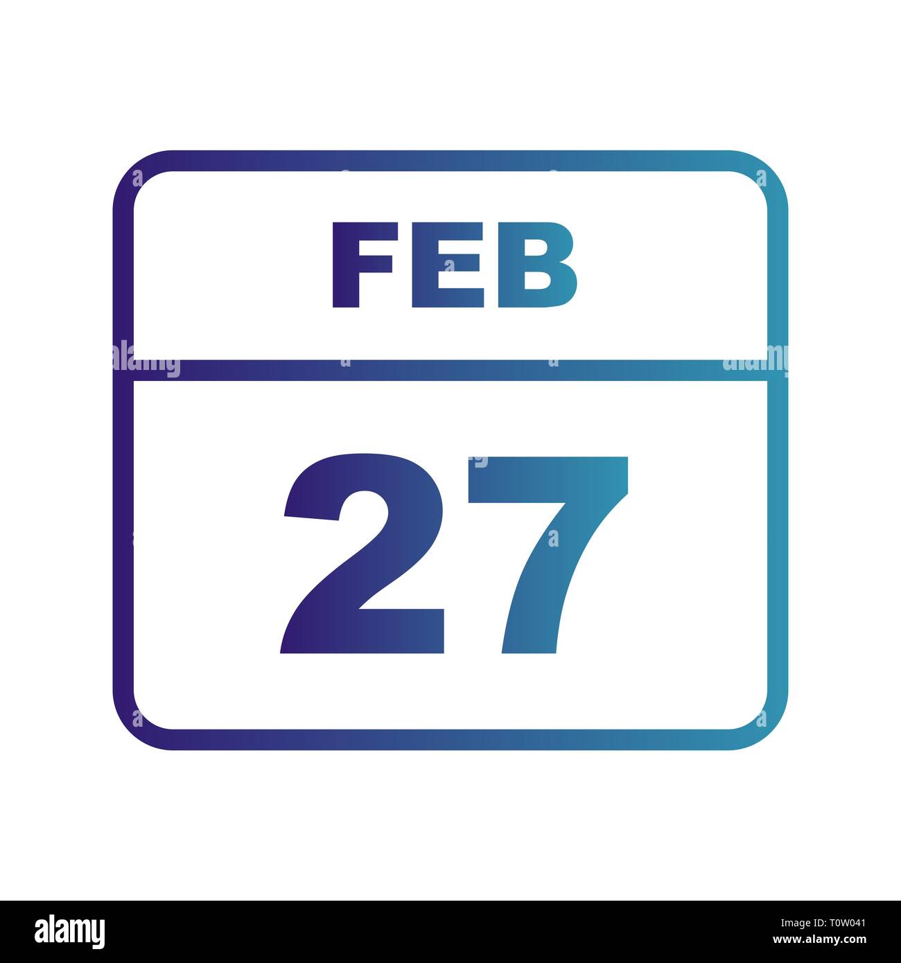 February 27th Date on a Single Day Calendar Stock Photo - Alamy