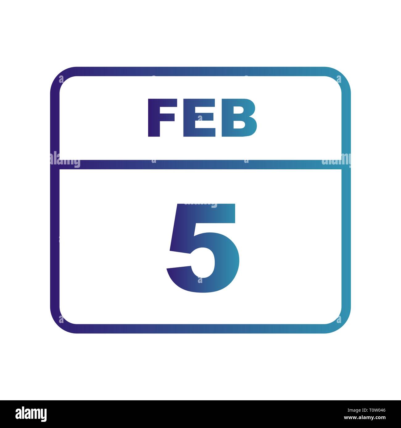 February 5th Date on a Single Day Calendar Stock Photo - Alamy