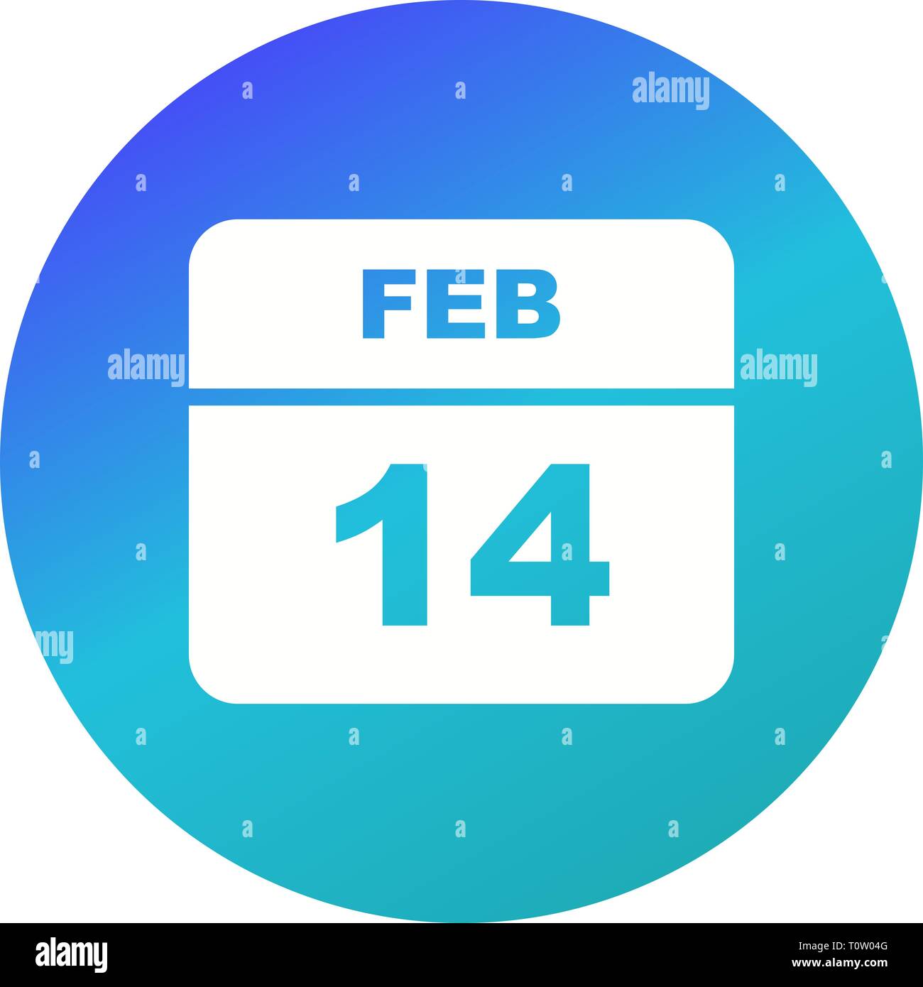 February 14th Date on a Single Day Calendar Stock Photo - Alamy