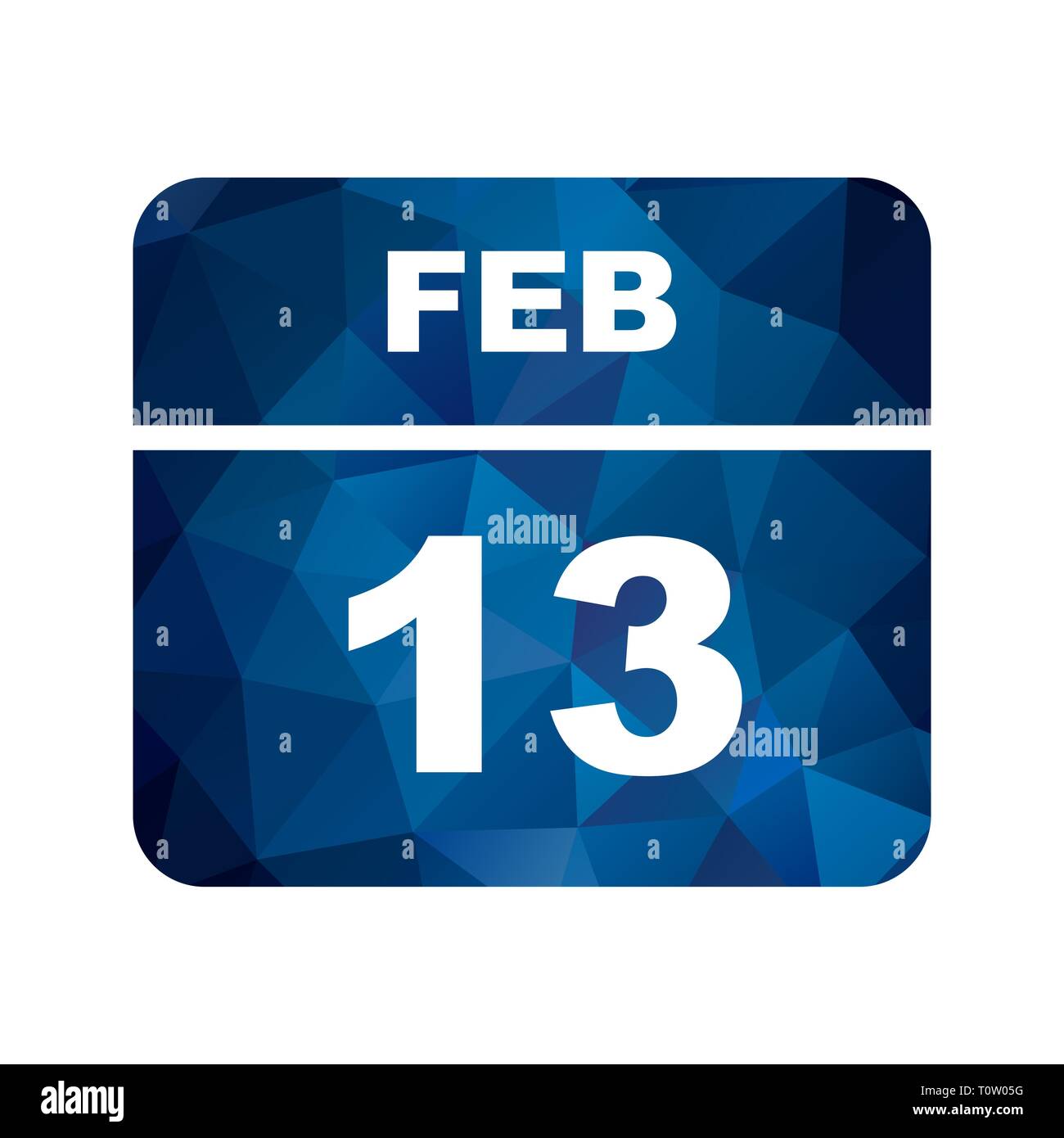 February 13th Date on a Single Day Calendar Stock Photo - Alamy
