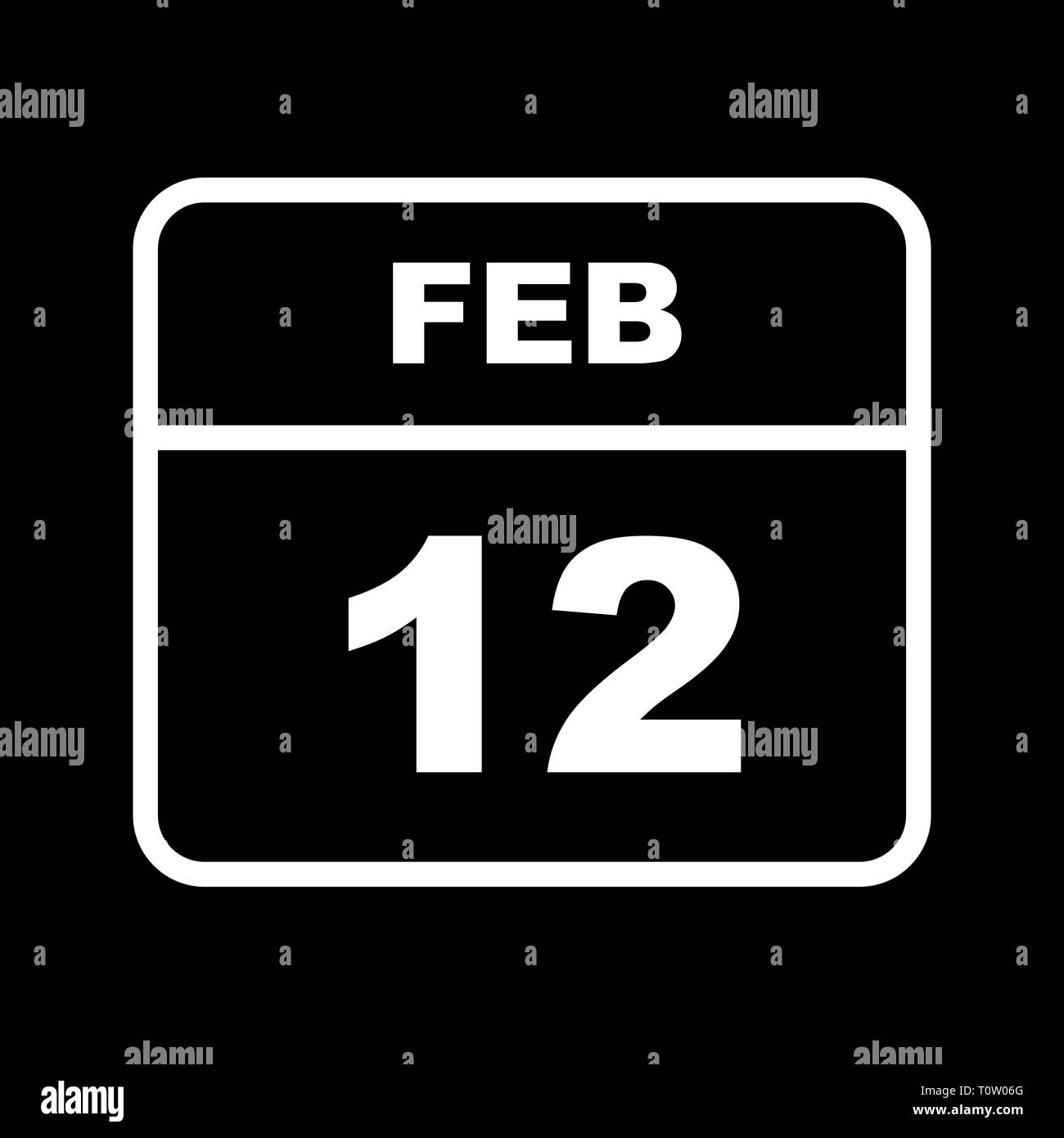 February 12th Date on a Single Day Calendar Stock Photo - Alamy