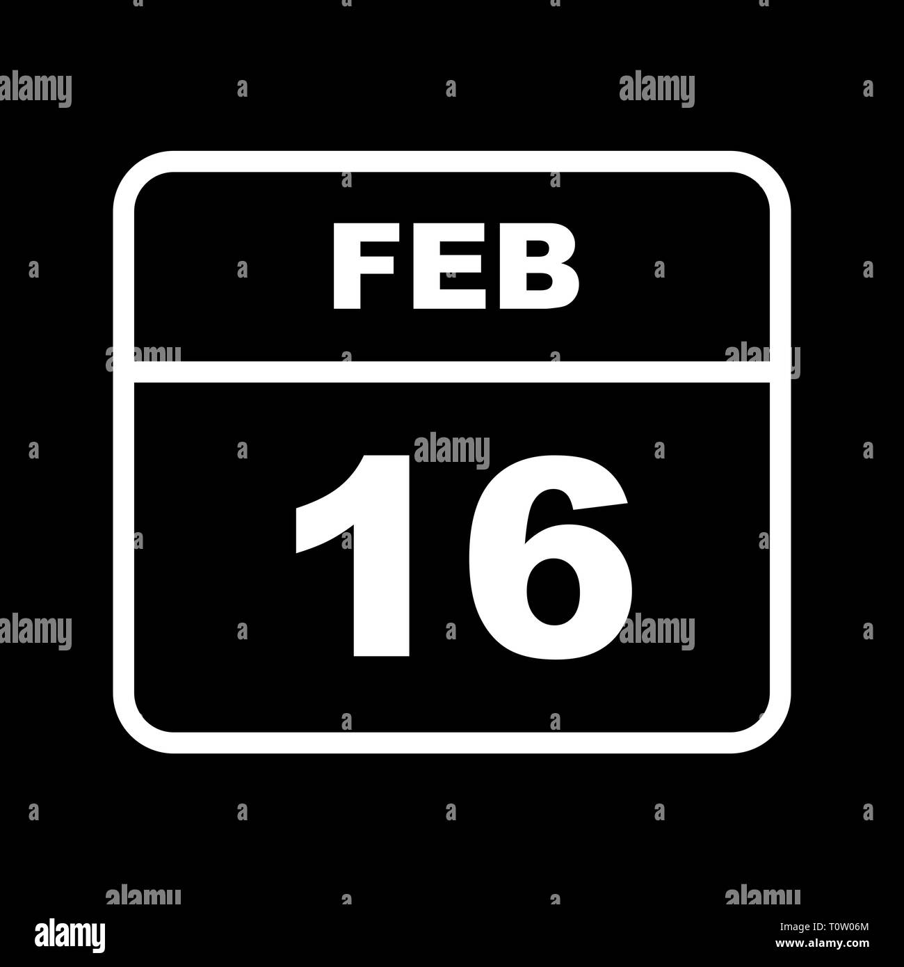 February 16th Date on a Single Day Calendar Stock Photo - Alamy