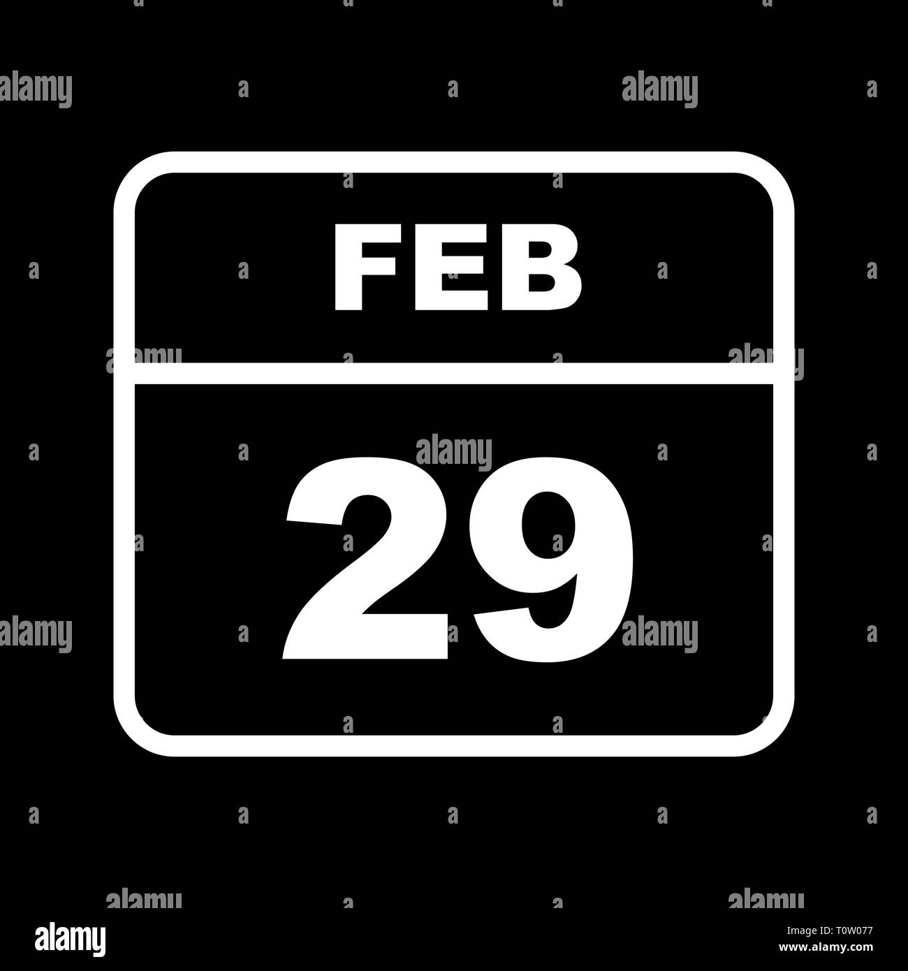 February 29th Date on a Single Day Calendar Stock Photo - Alamy