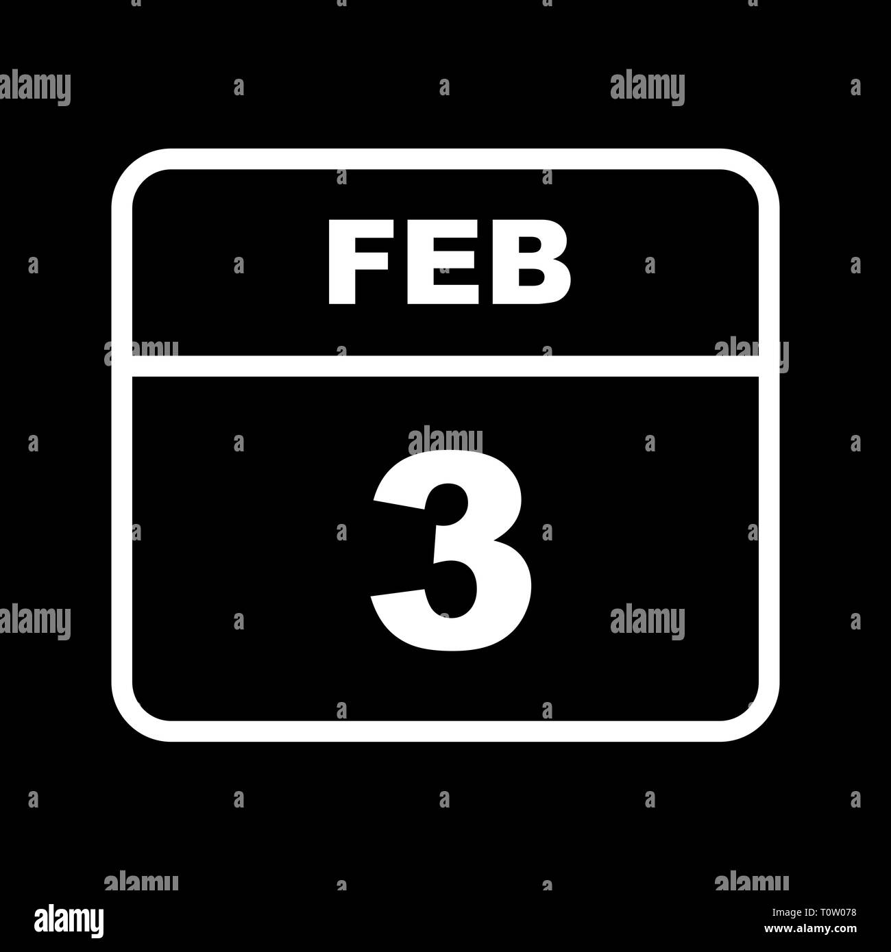 February 3rd Date on a Single Day Calendar Stock Photo - Alamy