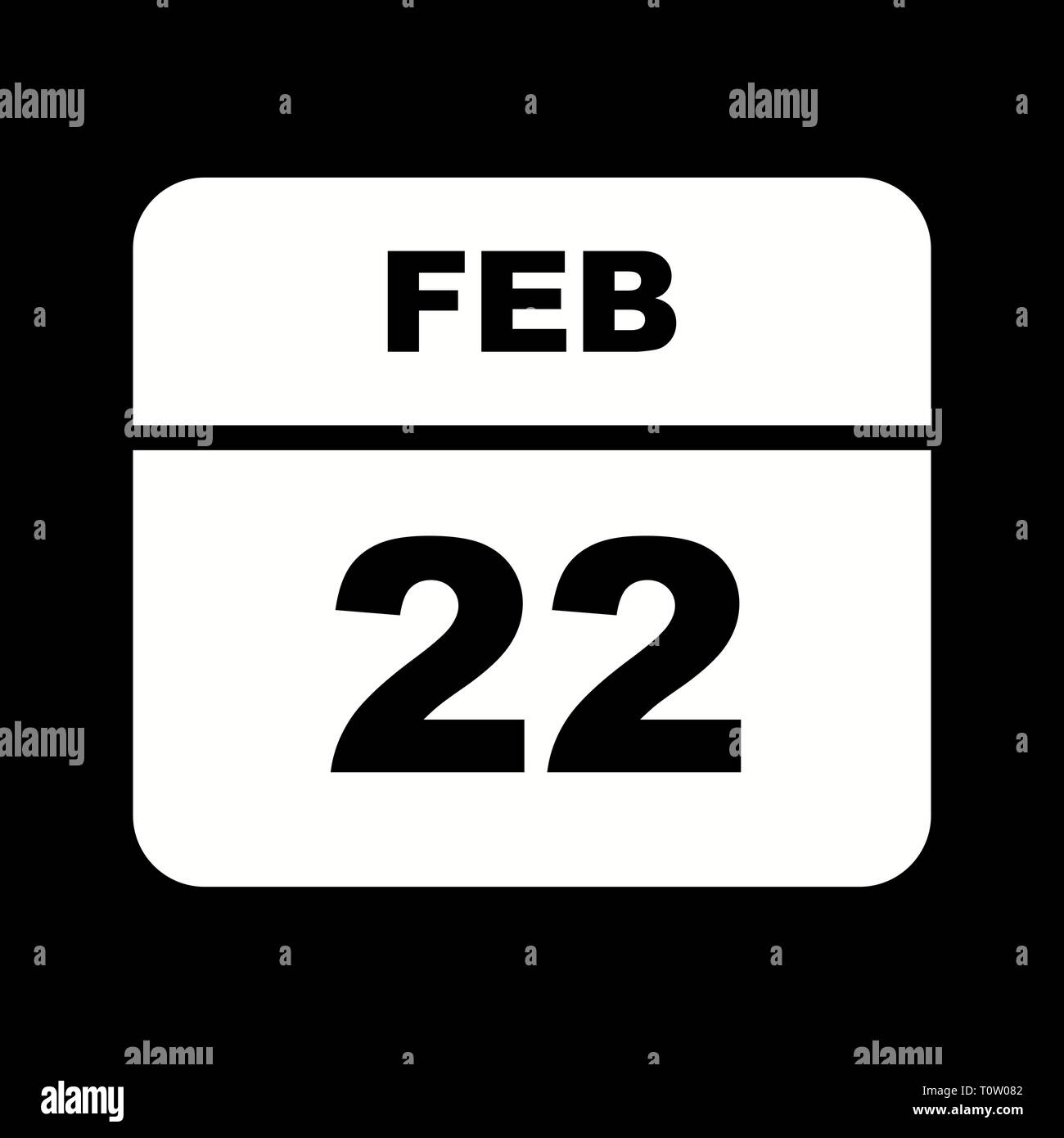 February 22nd Date on a Single Day Calendar Stock Photo - Alamy